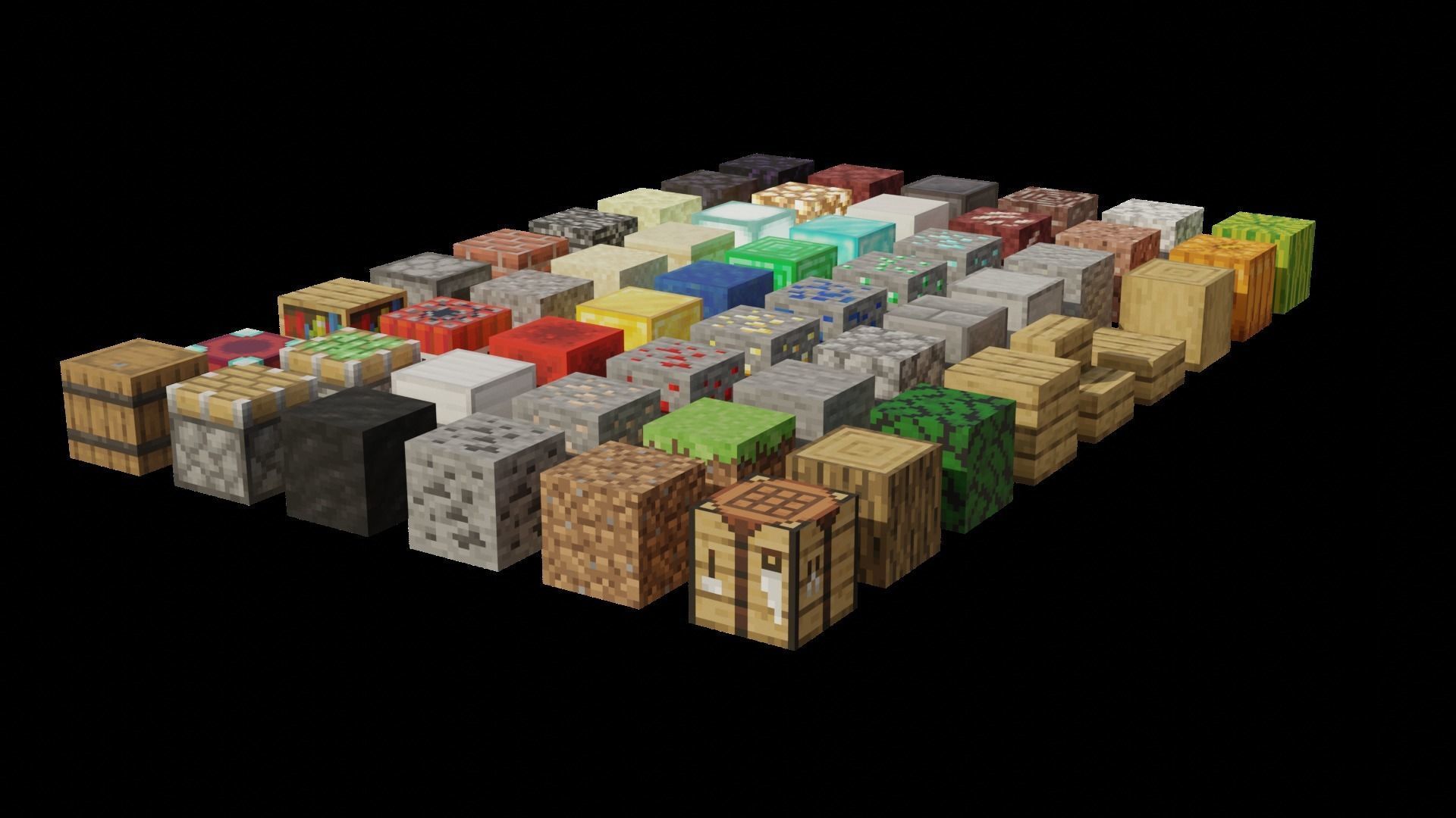 3D model 52 Minecraft Blocks VR / AR / low-poly | CGTrader
