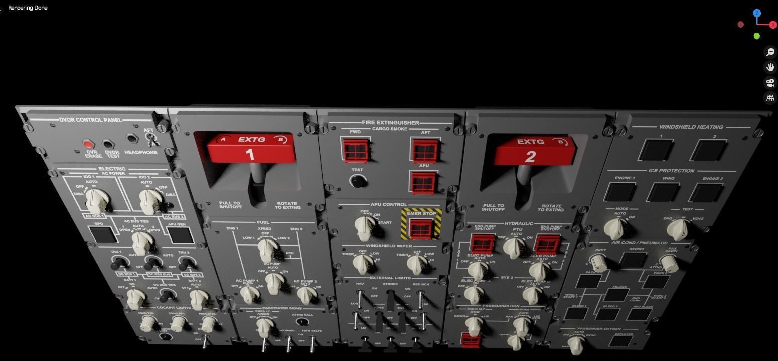 Embraer E-190 Overhead Panel 3D model | CGTrader