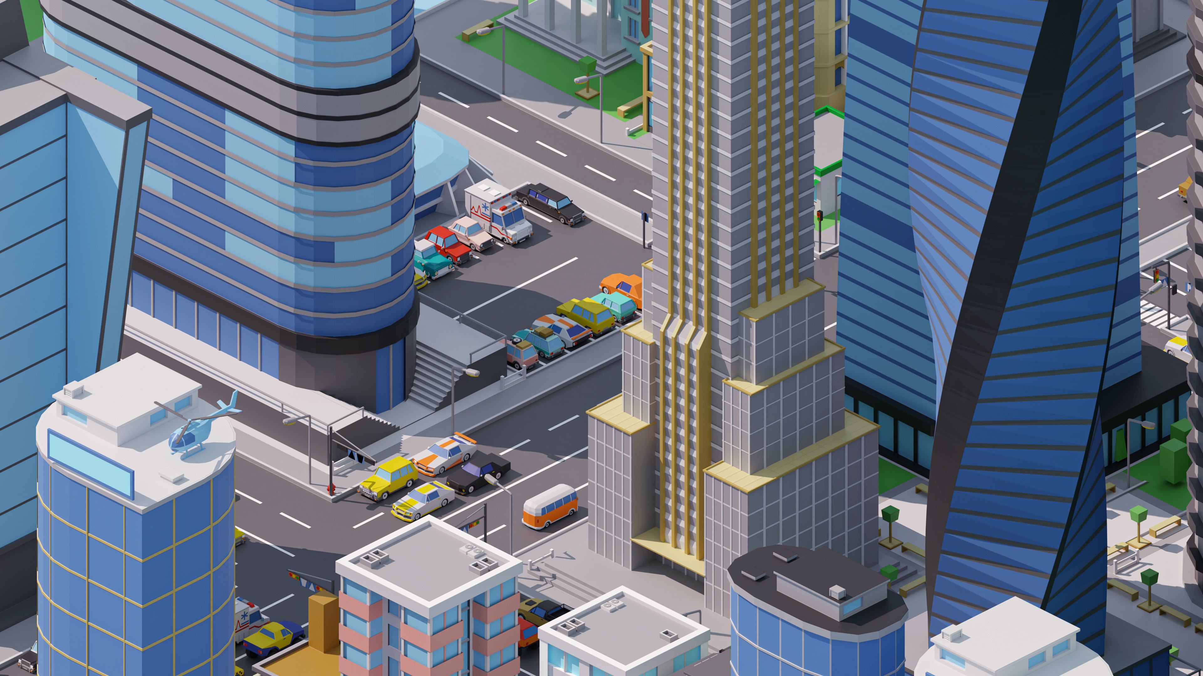 3D model City 2 VR / AR / low-poly | CGTrader