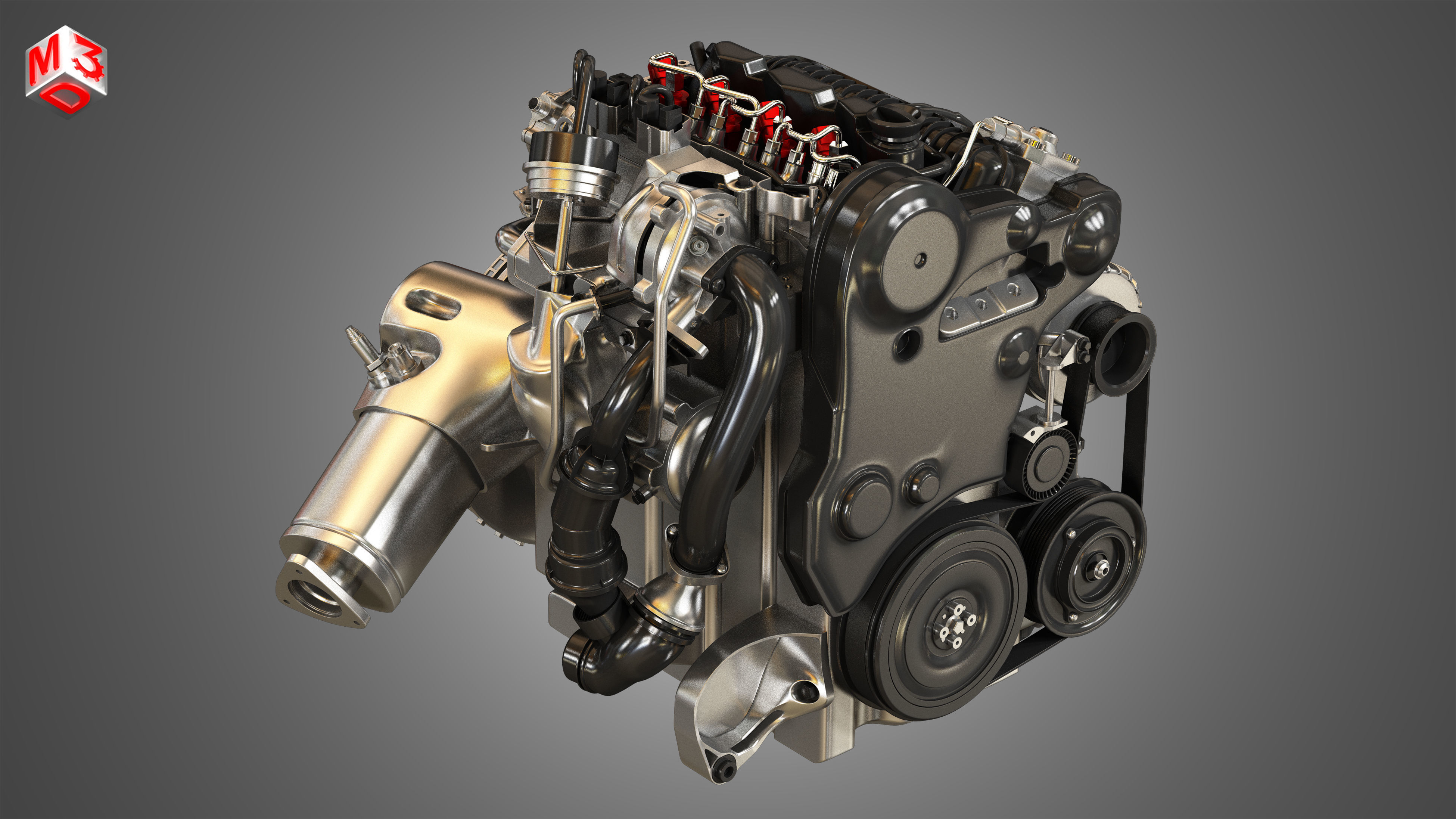S60 T6 Drive - E 4 Cylinder Turbocharged Diesel Engine 3D model | CGTrader