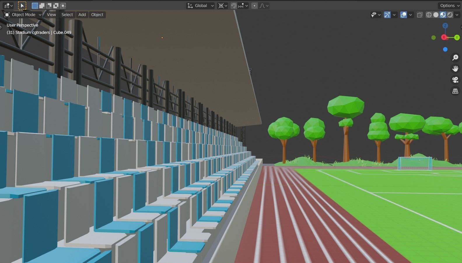 Low-poly Football Stadium Version 1 free 3D model | CGTrader