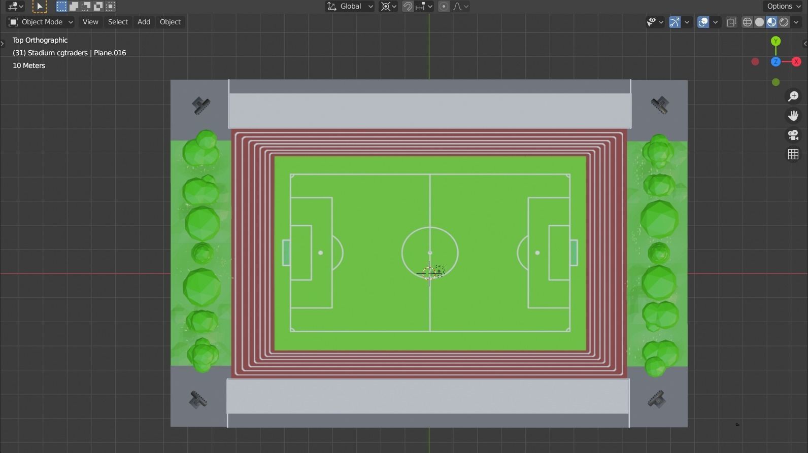 Low-poly Football Stadium Version 1 free 3D model | CGTrader