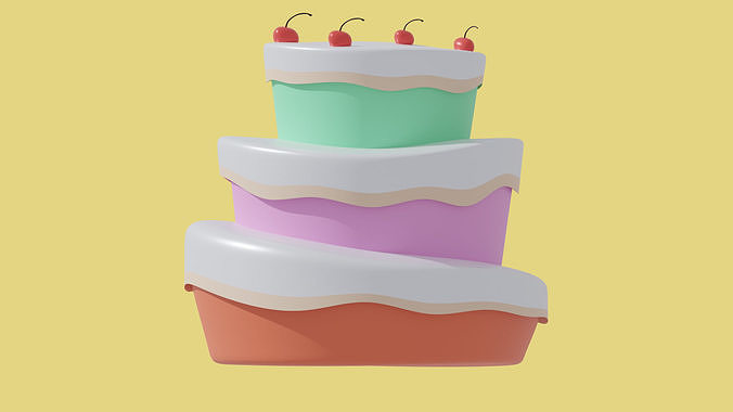 Cake cartoon free 3D model | CGTrader