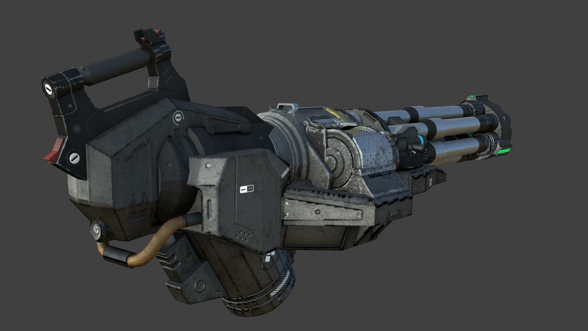 3D model Sci-Fi Chaingun VR / AR / low-poly | CGTrader