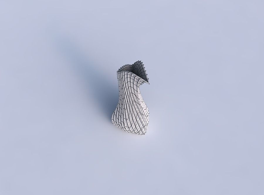 Vase puffy bent triangle with extruded vertical lines 2 3D model 3D ...