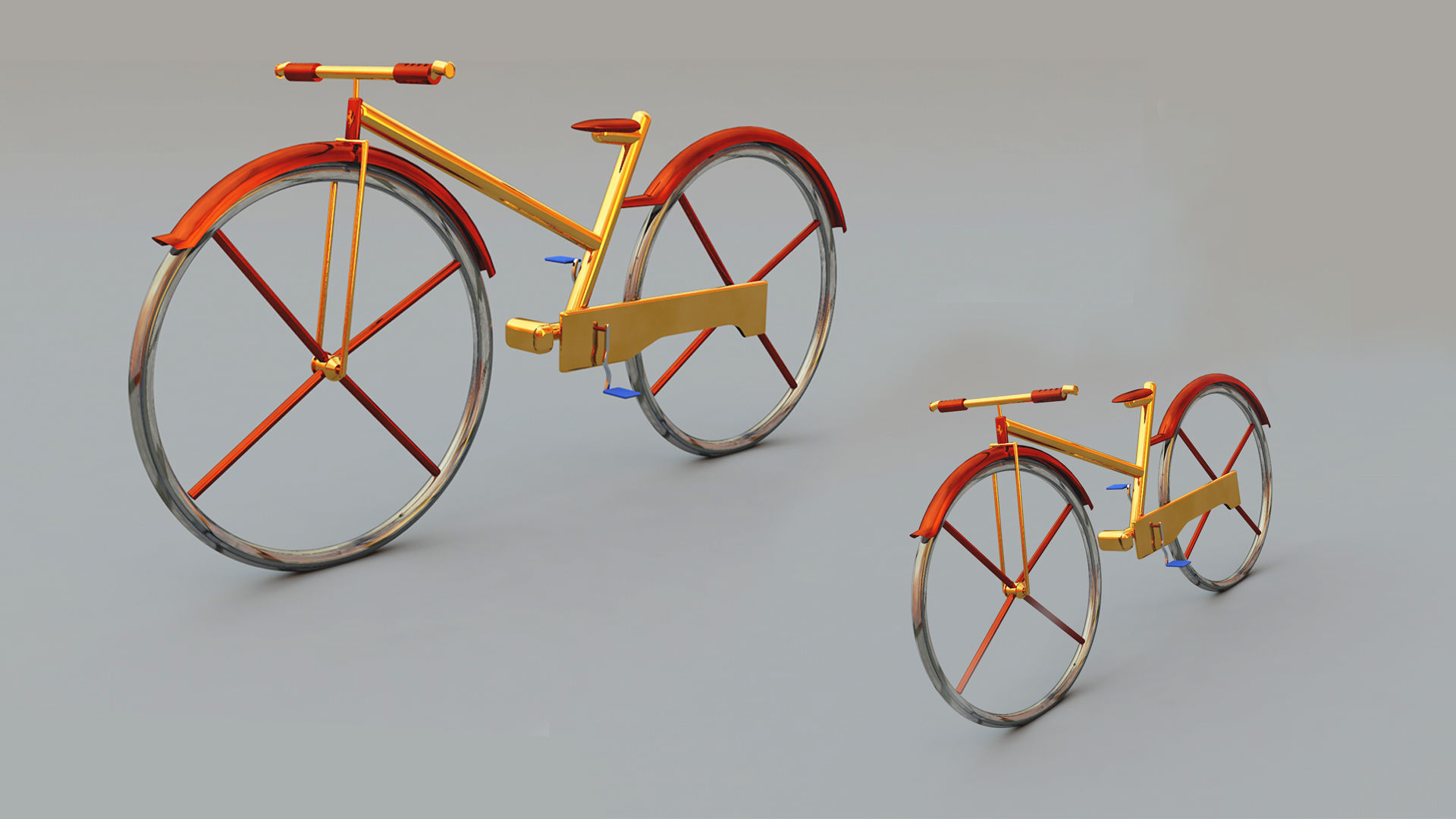 Cycle bicycle and bicycle free VR / AR / low-poly 3D model animated ...
