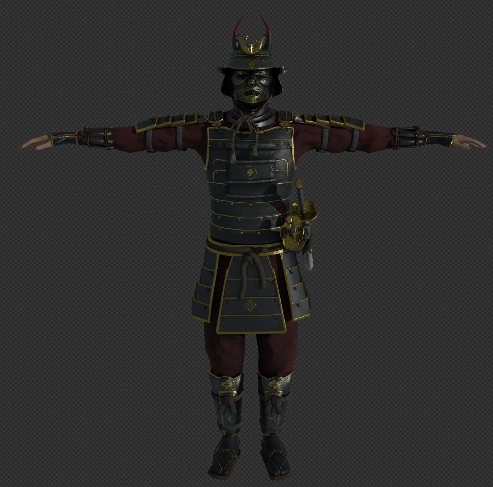 Samurai free VR / AR / low-poly 3D model animated rigged | CGTrader