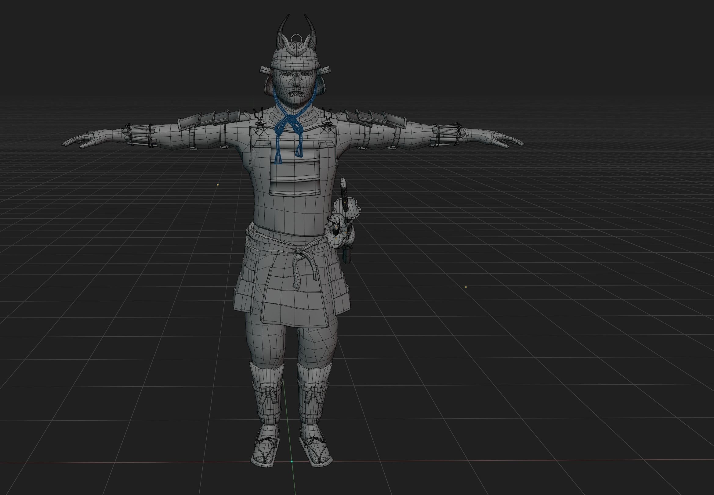 Samurai japanese free VR / AR / low-poly 3D model animated rigged ...