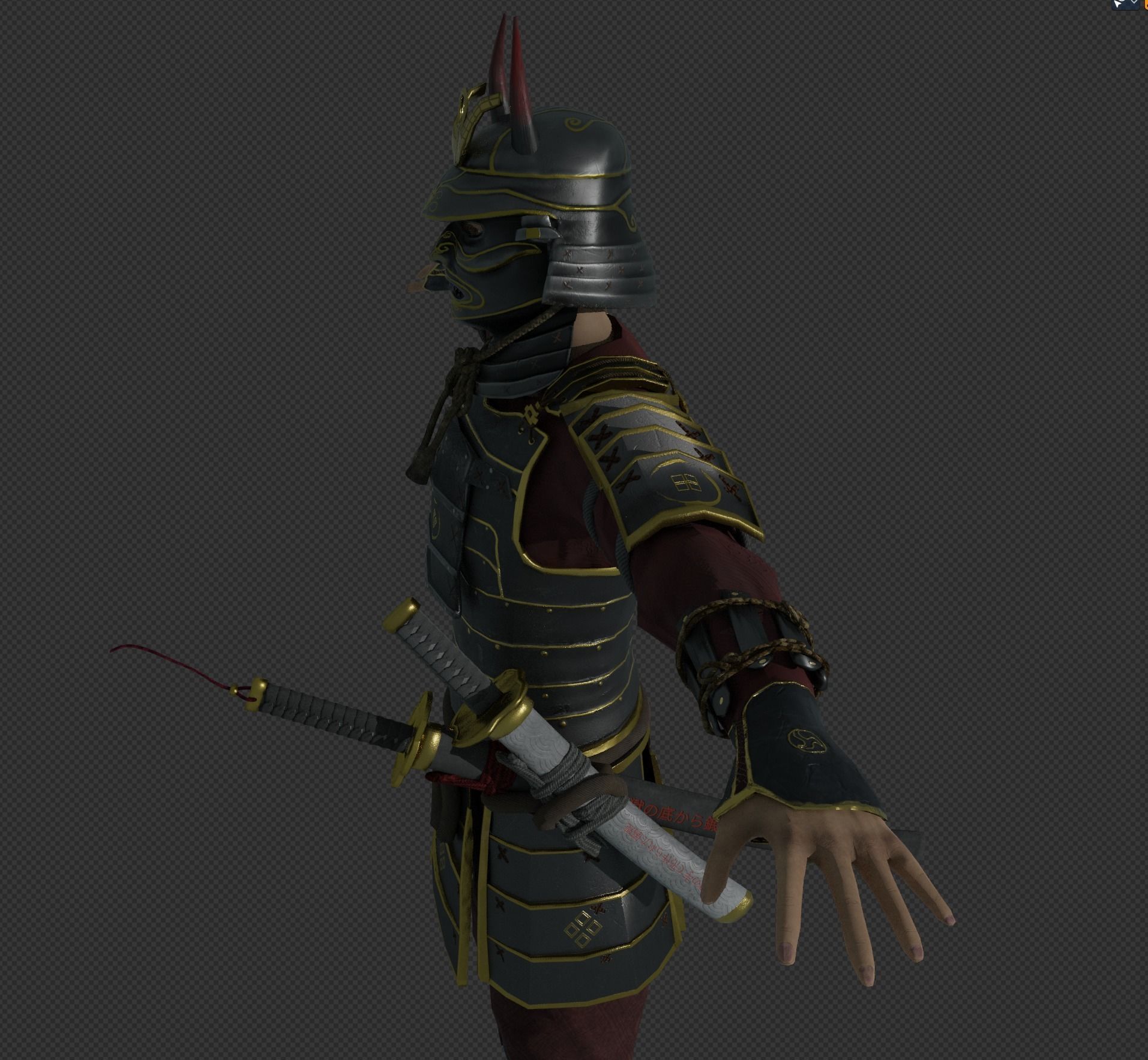 Samurai free VR / AR / low-poly 3D model animated rigged | CGTrader