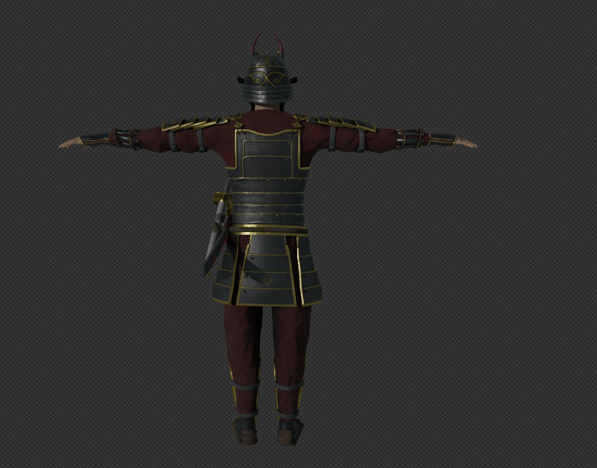 Samurai free VR / AR / low-poly 3D model animated rigged | CGTrader