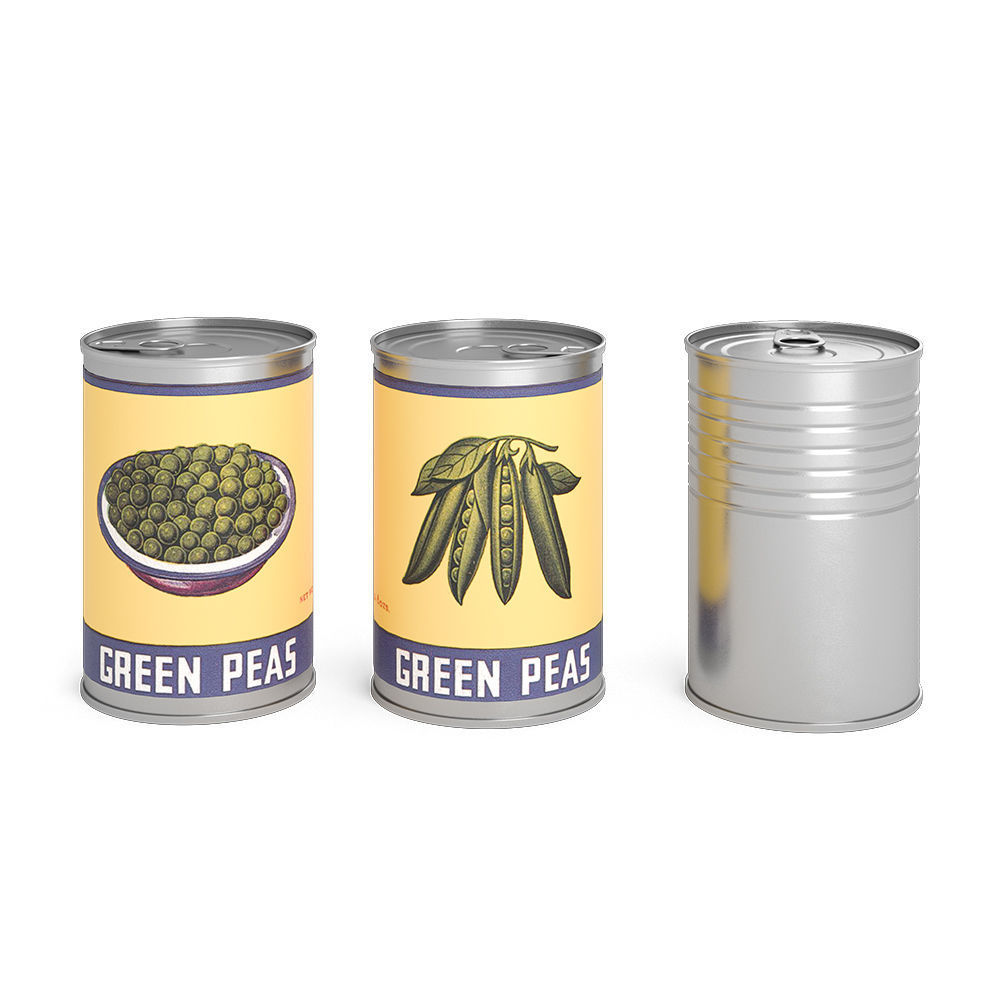 Green Peas Metal Cans 3D model | CGTrader