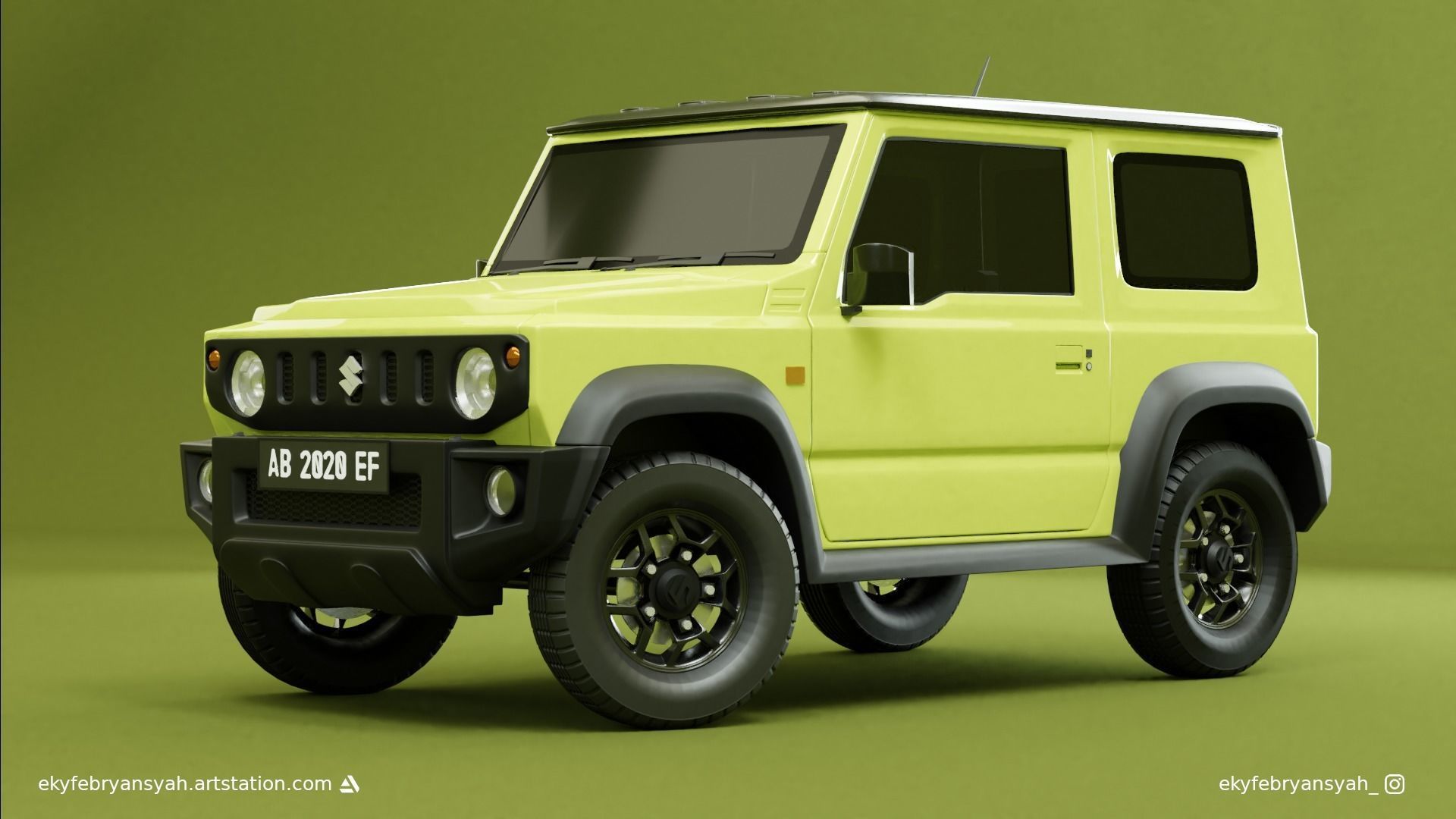 SUZUKI JIMNY 2019 - Kinetic Yellow 3D model | CGTrader