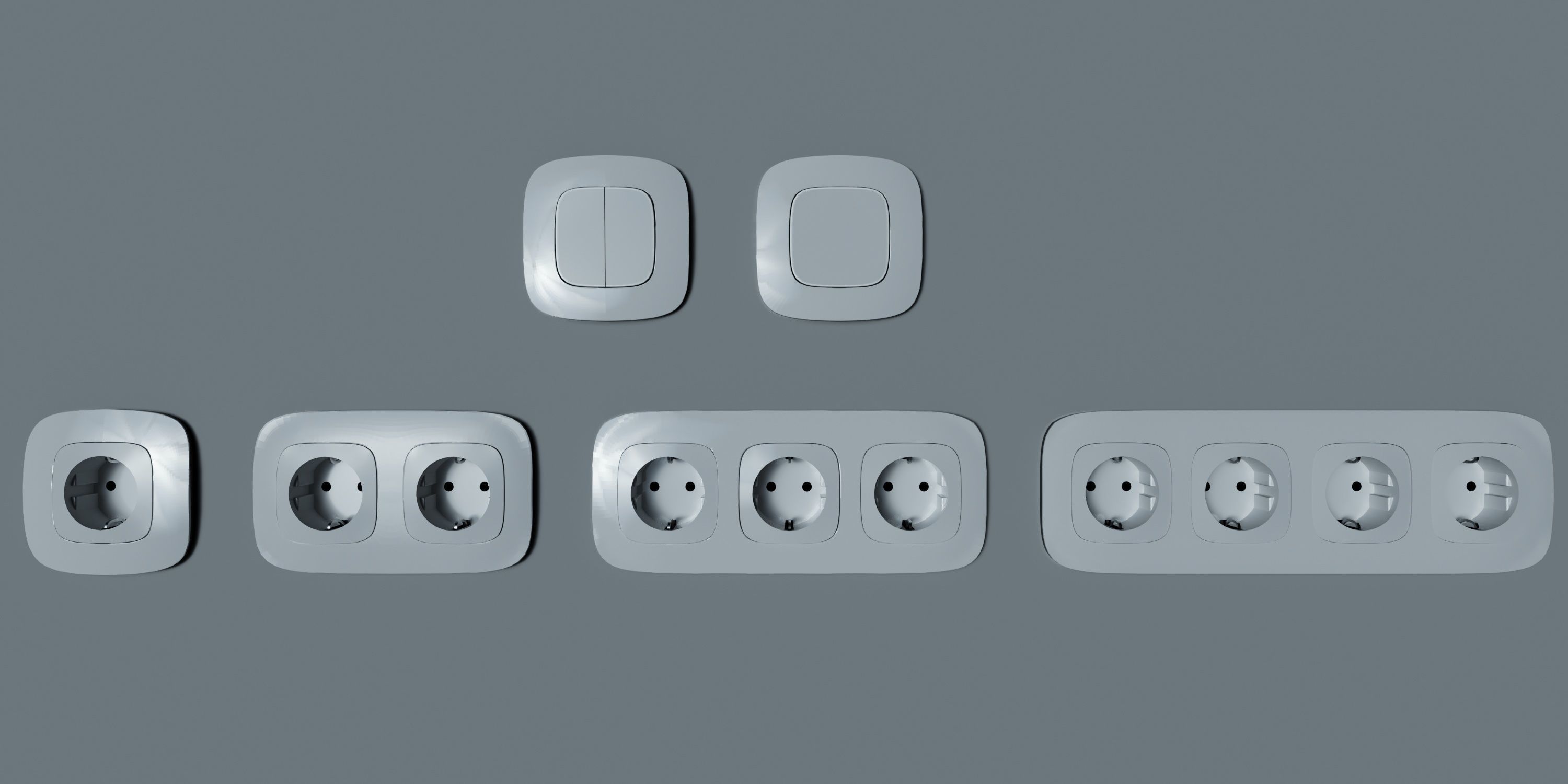 3D model Legrand electrical power socket and switches