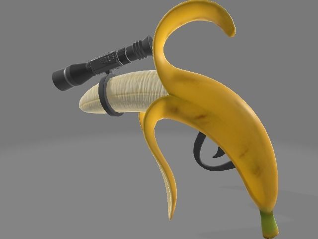 Banana-Gun-with-Scope 3D model | CGTrader