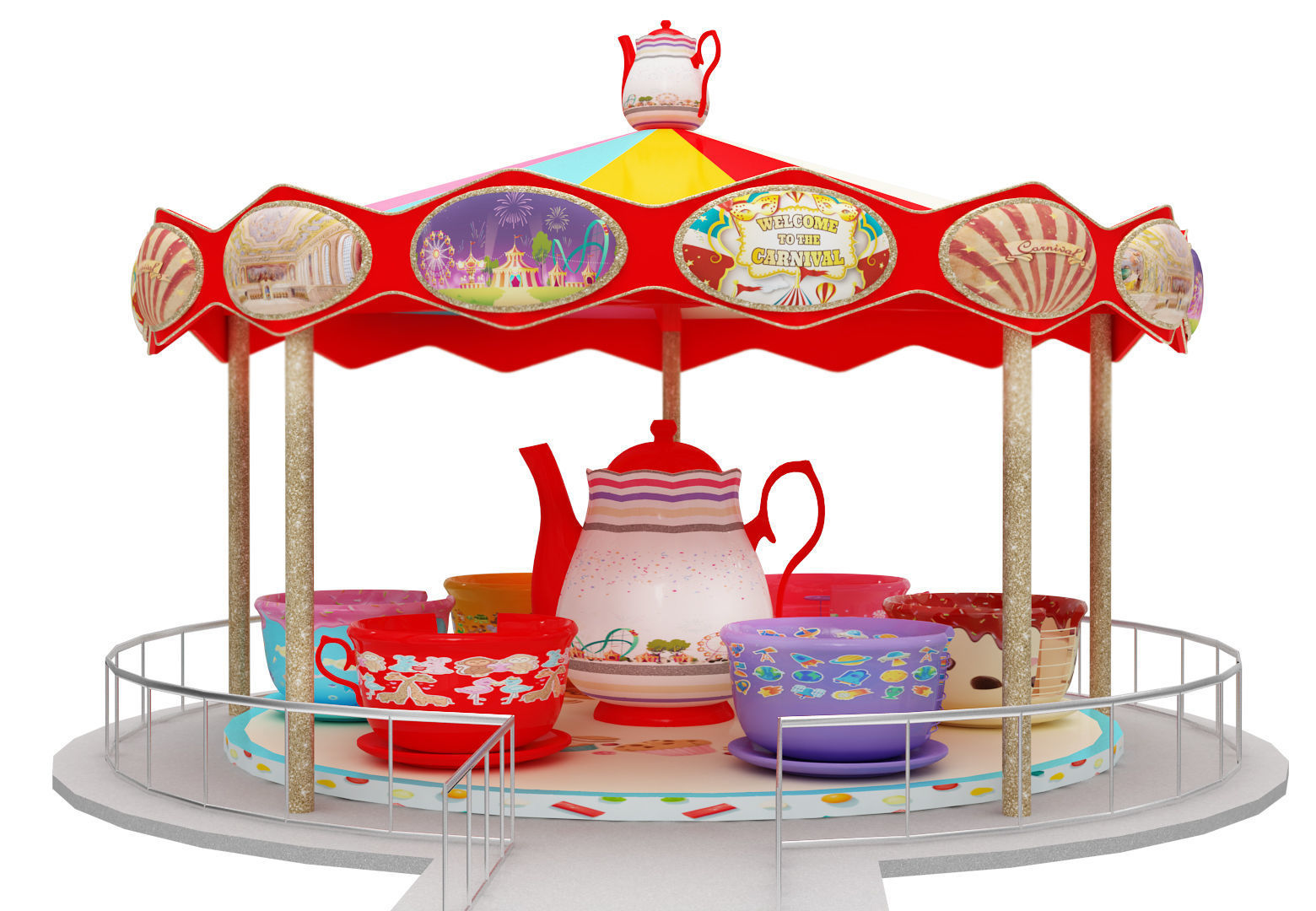 3D model Tea Cup Ride VR / AR / low-poly | CGTrader