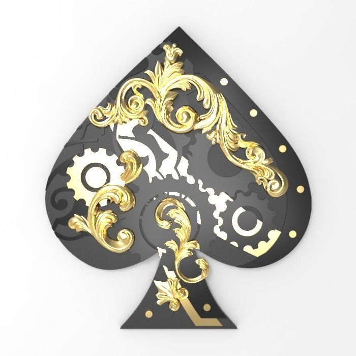 Decorative ace of spades 3D model 3D printable | CGTrader
