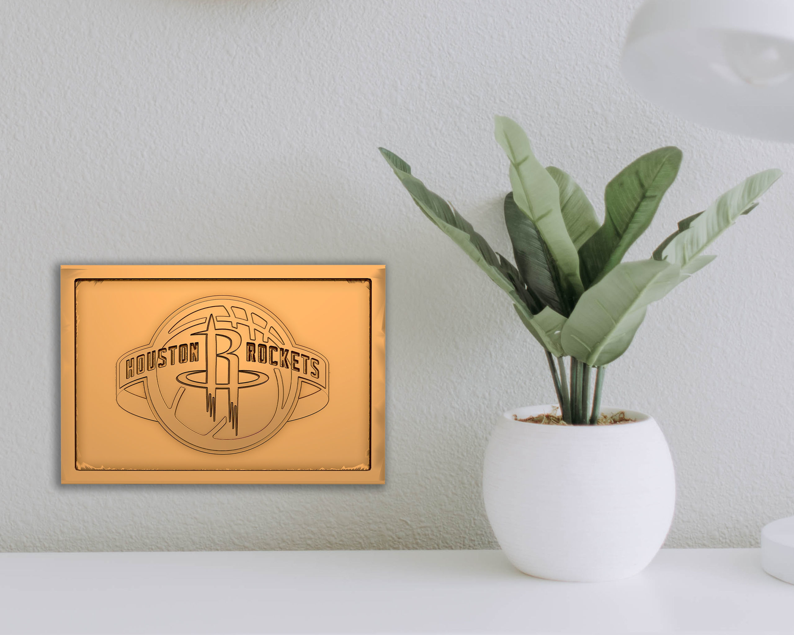 Houston Rockets logo relief 3D model 3D printable | CGTrader