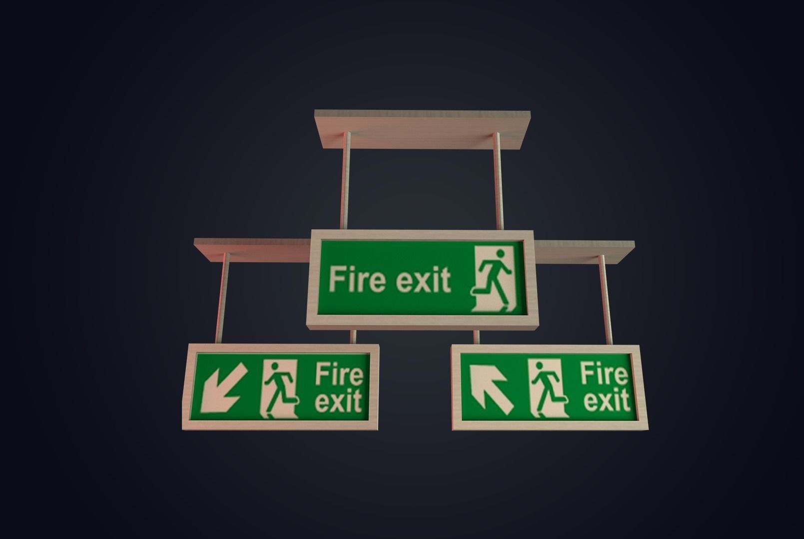 3D model Exit Signs VR / AR / low-poly | CGTrader