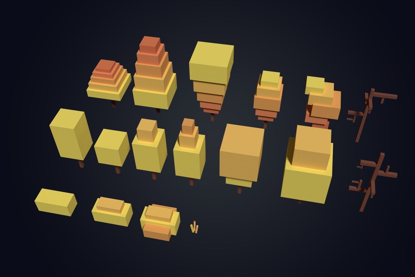 3D model Cubic Tree Asset VR / AR / low-poly | CGTrader