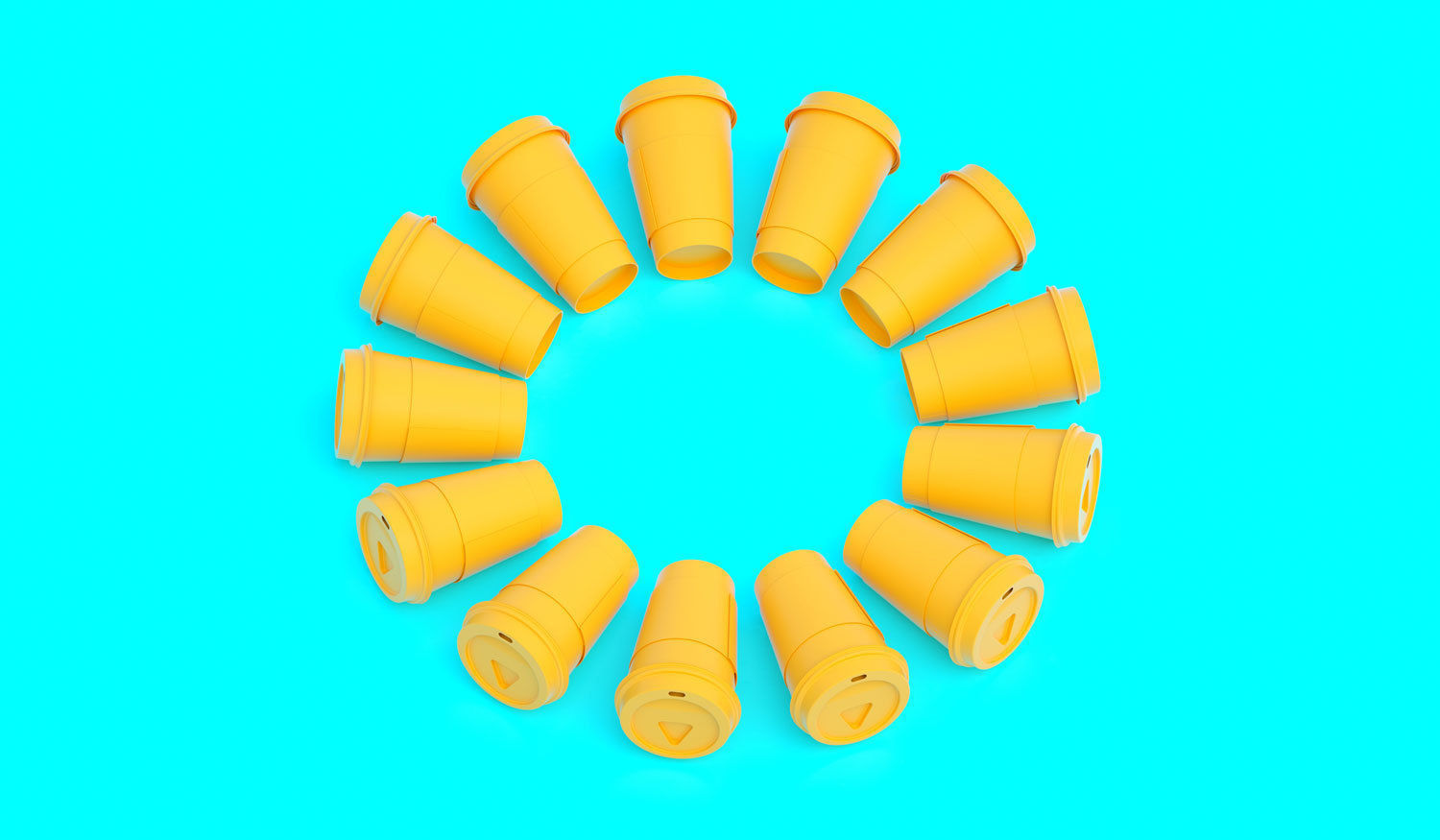 3D model Coffee cups array VR / AR / low-poly | CGTrader