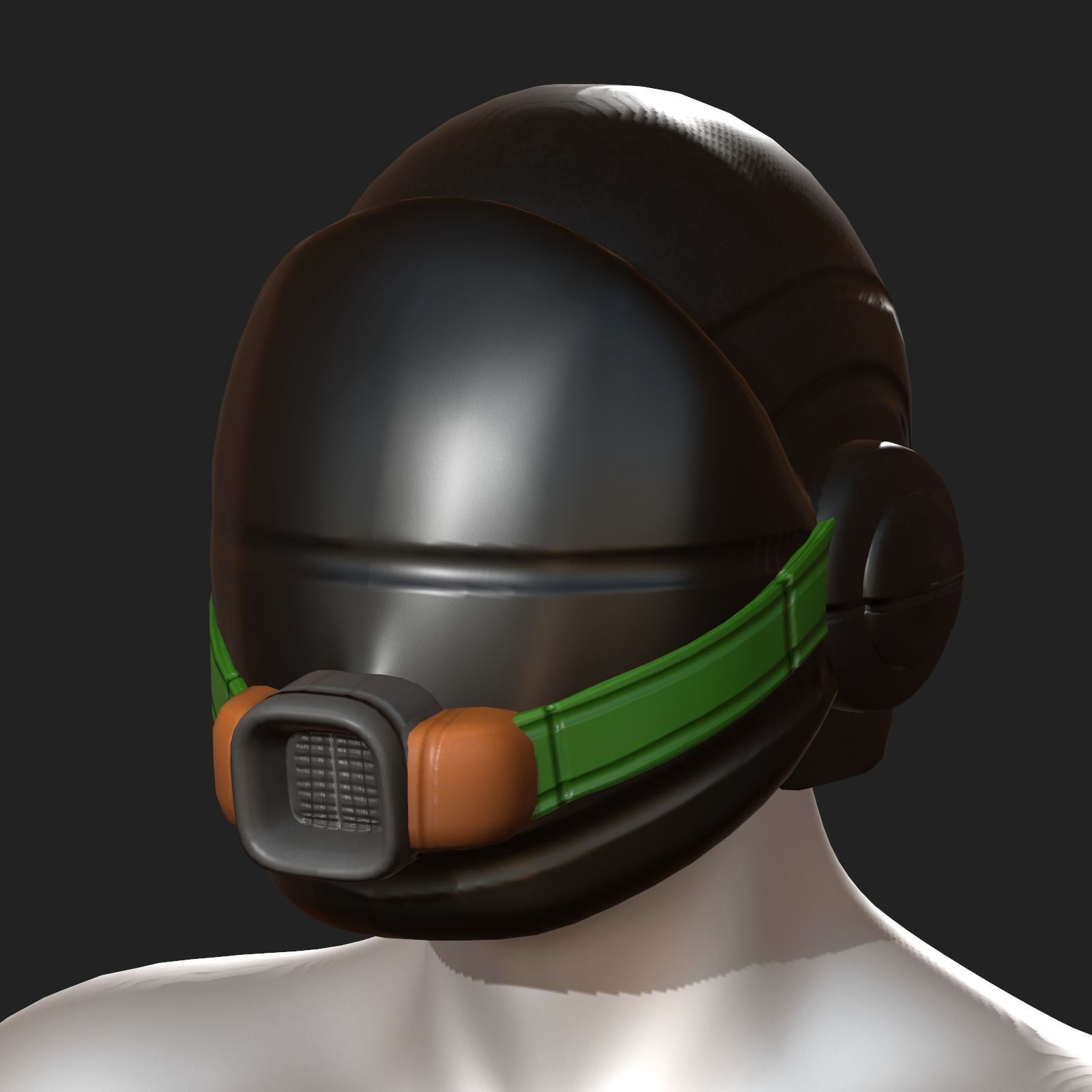 3D model Gas mask helmet scifi fantasy armor hats military VR / AR ...