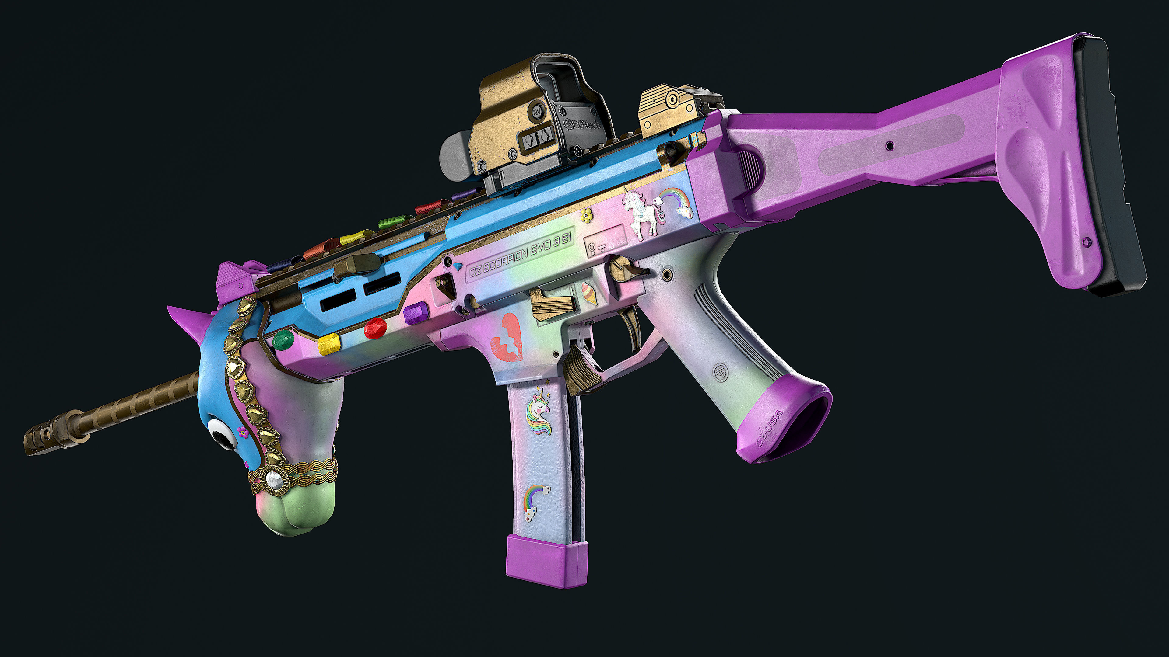 3D model CZ Scorpion EVO 3 Unicorn VR / AR / low-poly | CGTrader