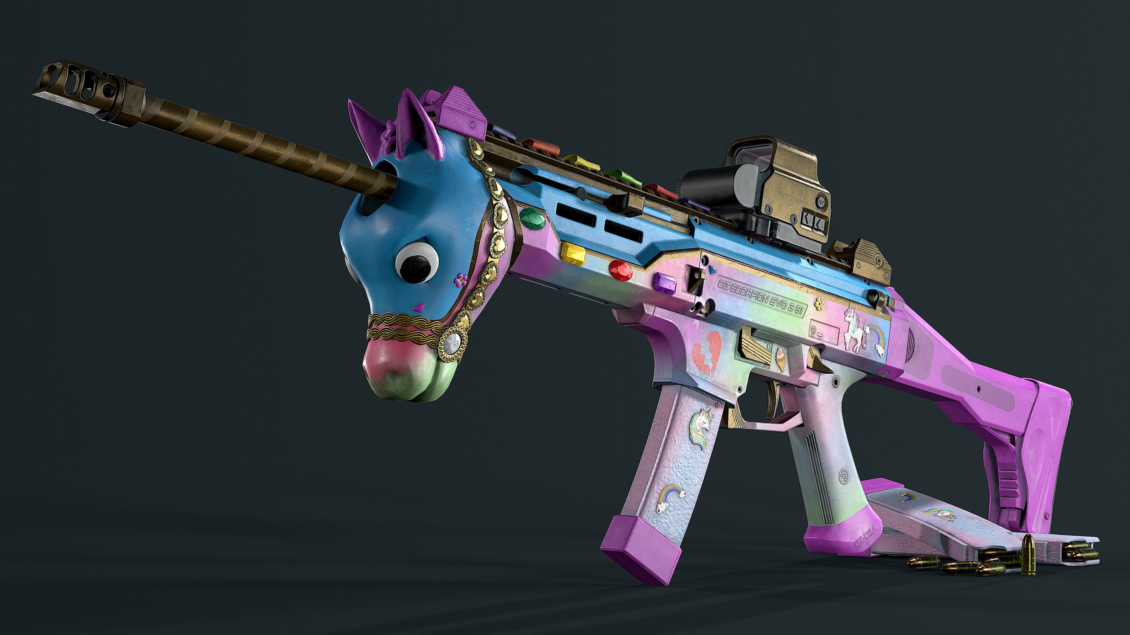 3D model CZ Scorpion EVO 3 Unicorn VR / AR / low-poly | CGTrader