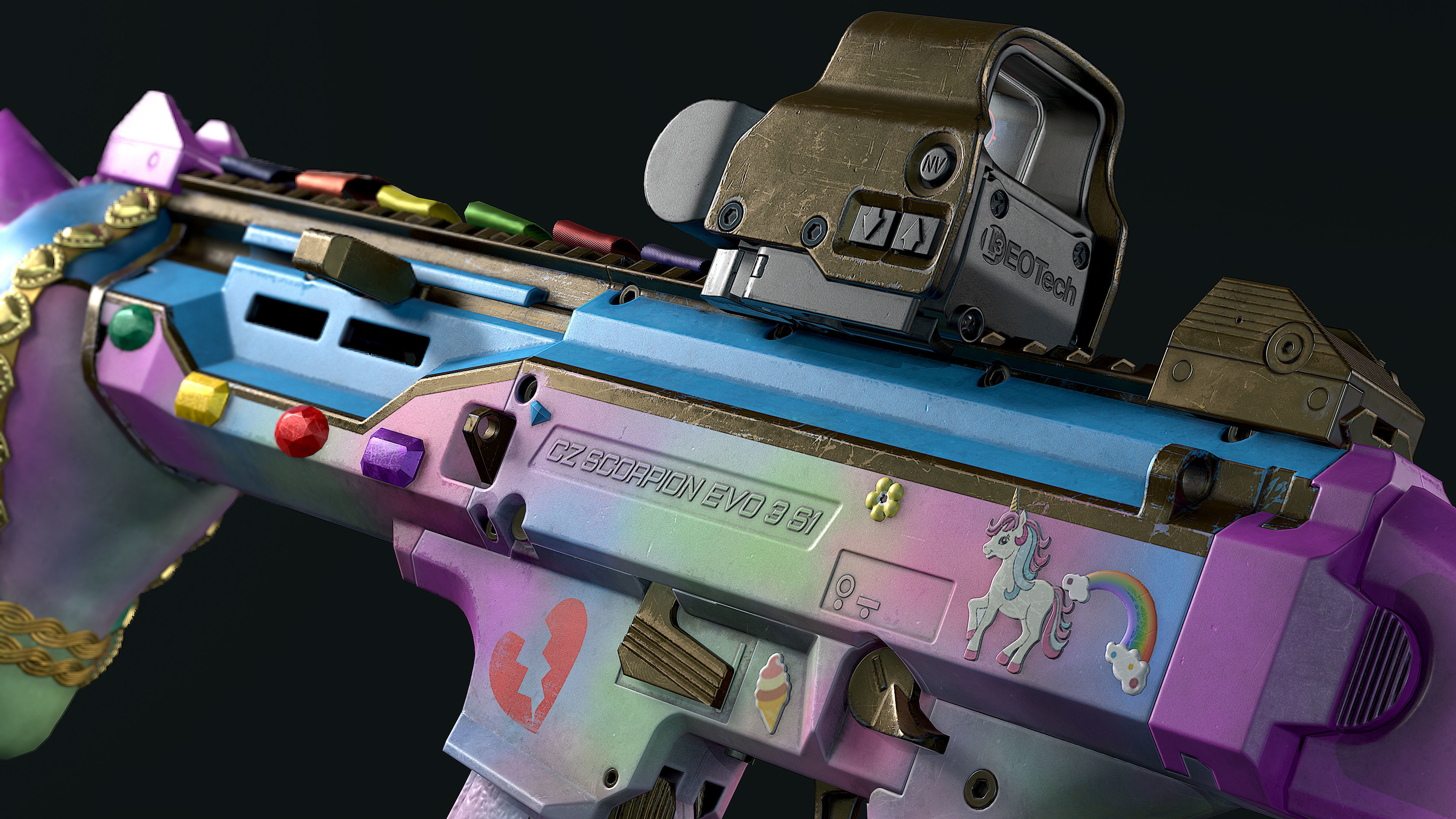 3D model CZ Scorpion EVO 3 Unicorn VR / AR / low-poly | CGTrader