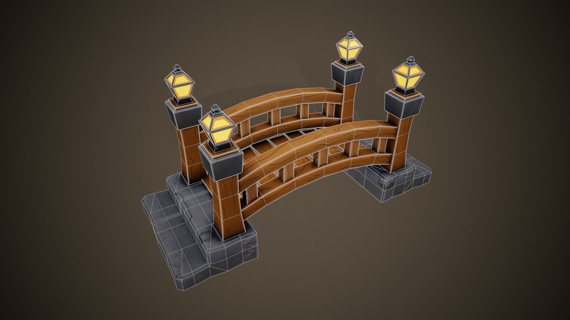 3D model Stylized Bridge - Tutorial Included VR / AR / low-poly | CGTrader