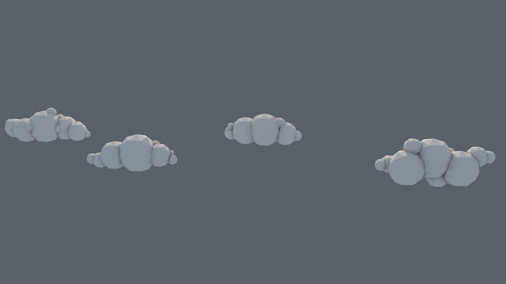 3D model Low Poly Clouds Pack VR / AR / low-poly | CGTrader