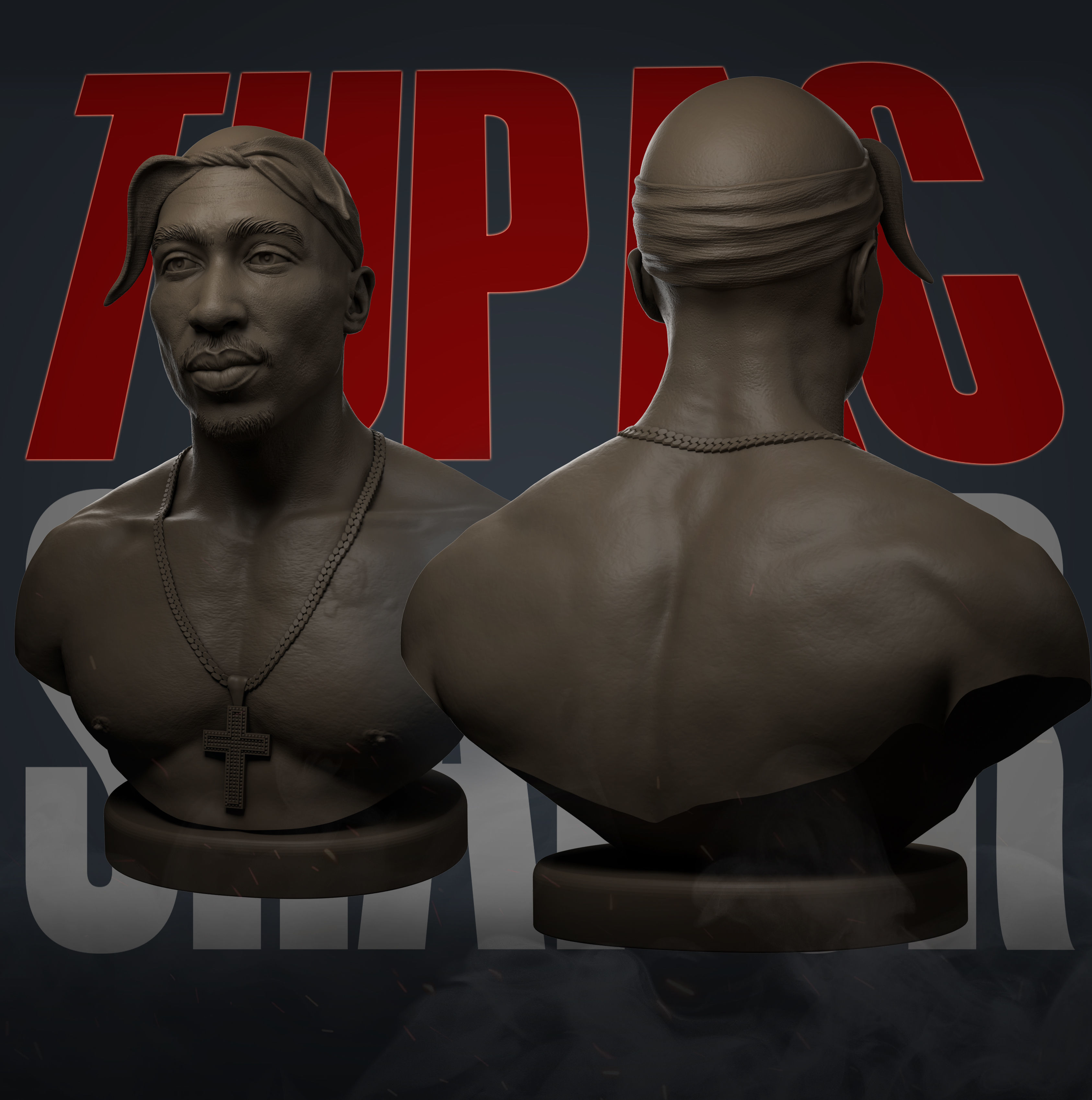 Tupac Shakur 3D model 3D printable | CGTrader