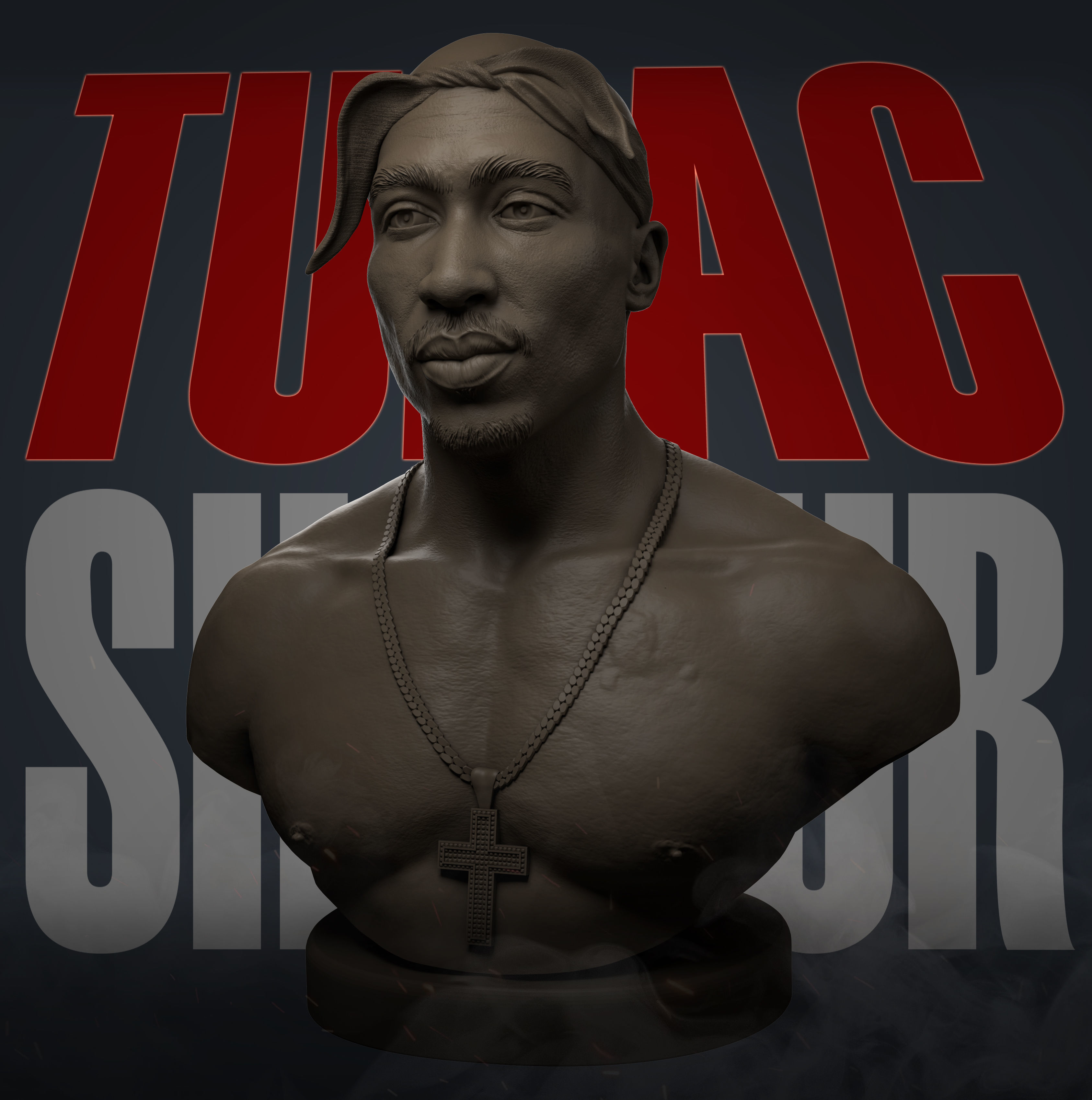 Tupac Shakur 3D model 3D printable | CGTrader