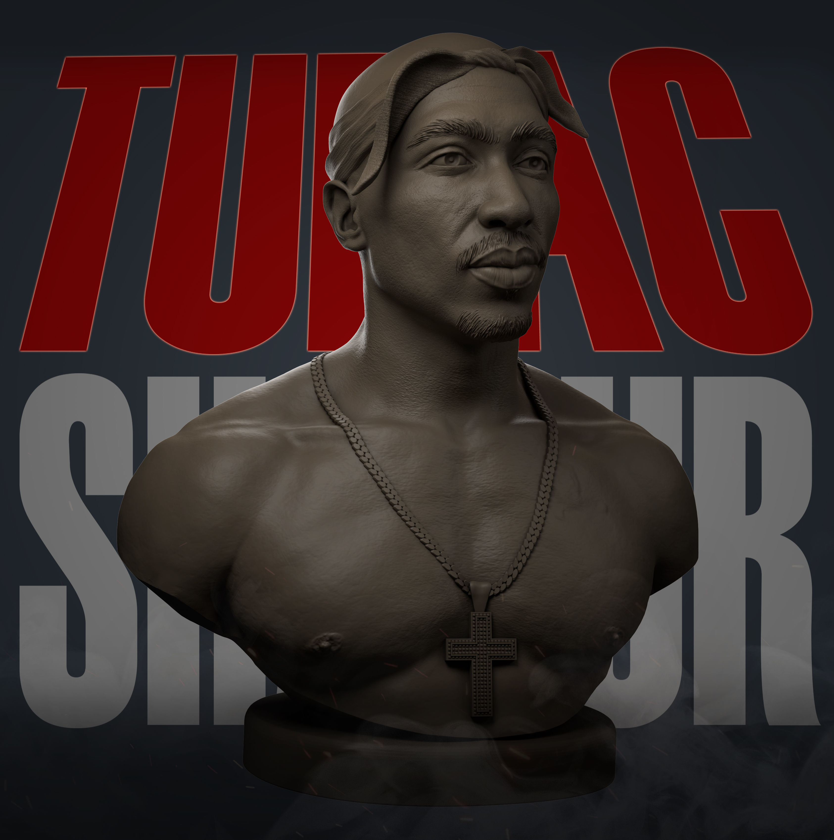Tupac Shakur 3D model 3D printable | CGTrader