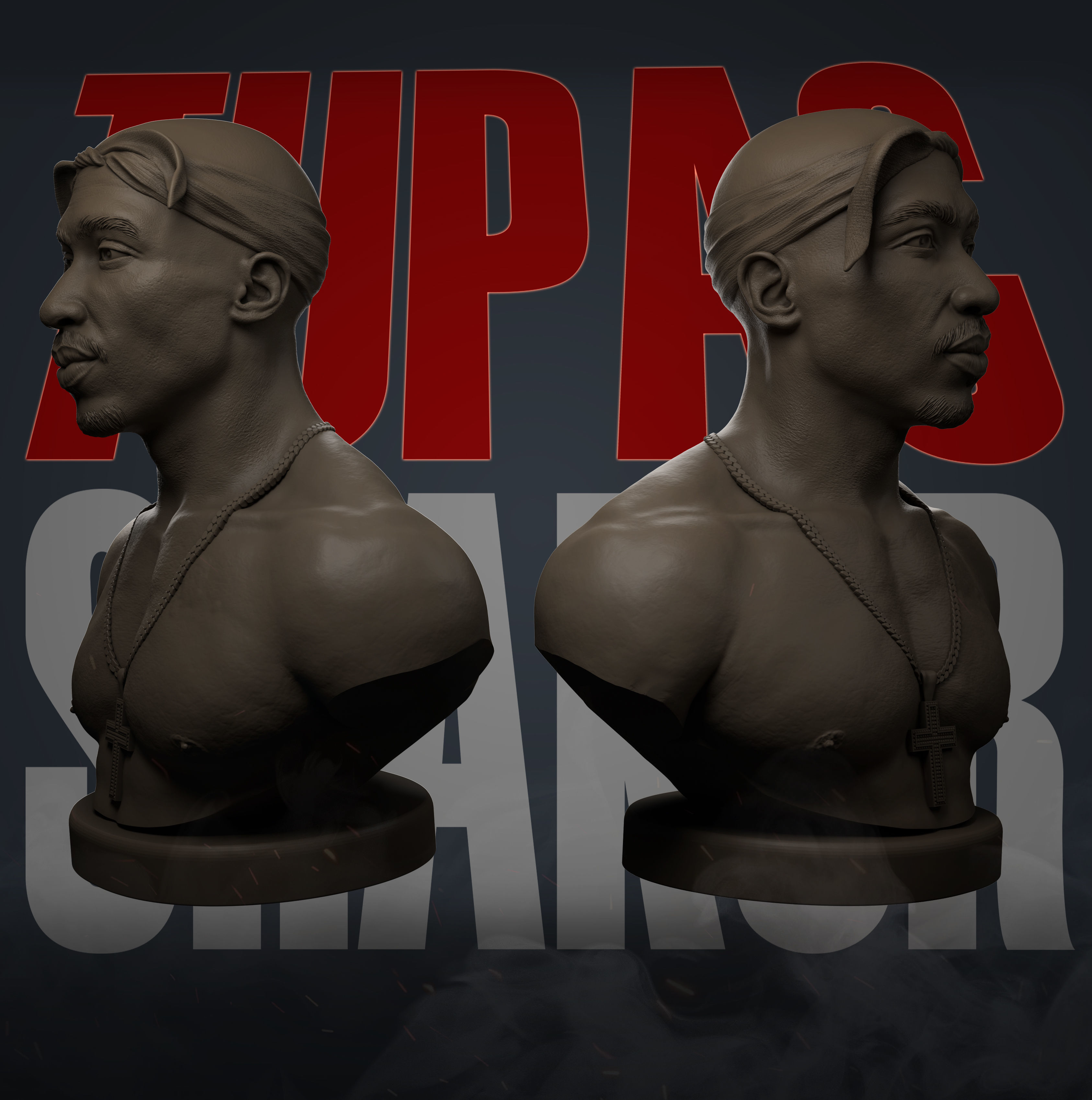 Tupac Shakur 3D model 3D printable | CGTrader