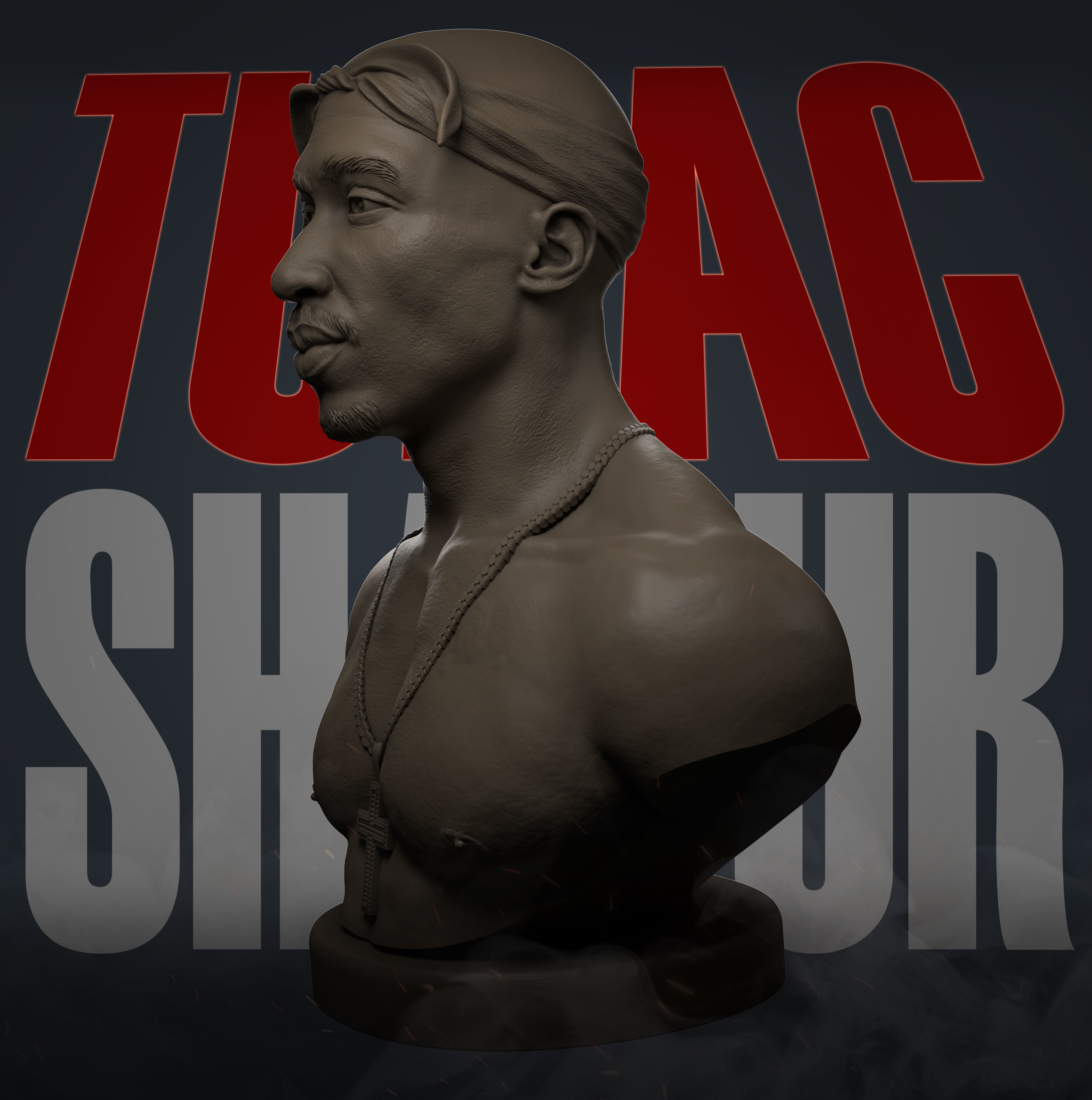 Tupac Shakur 3D model 3D printable | CGTrader