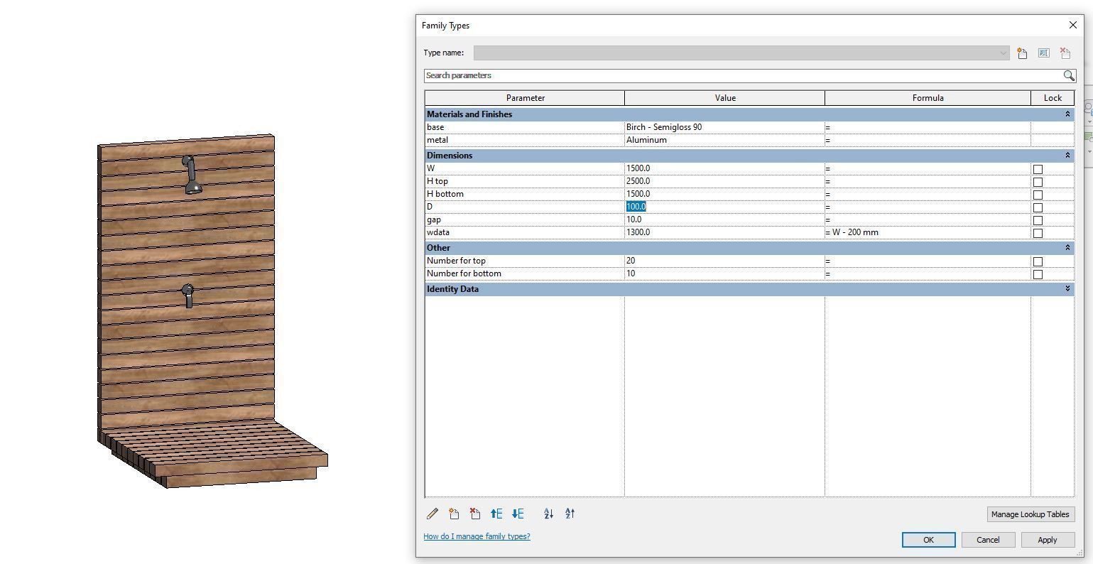 Exterior shower - Full parametric Revit Family free VR / AR / low-poly ...