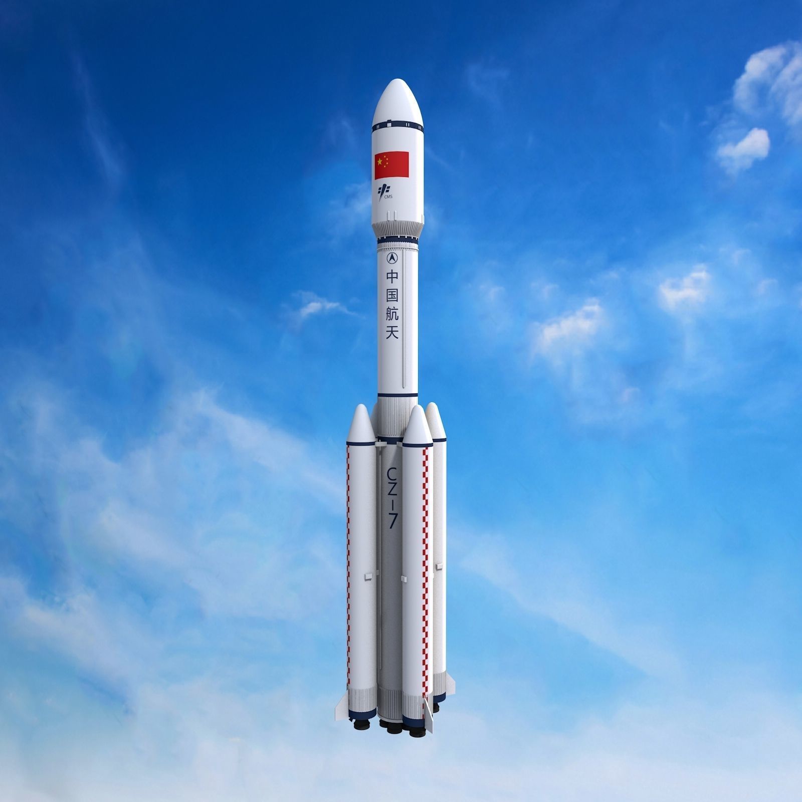 Long March 7 China rocket 3D model | CGTrader