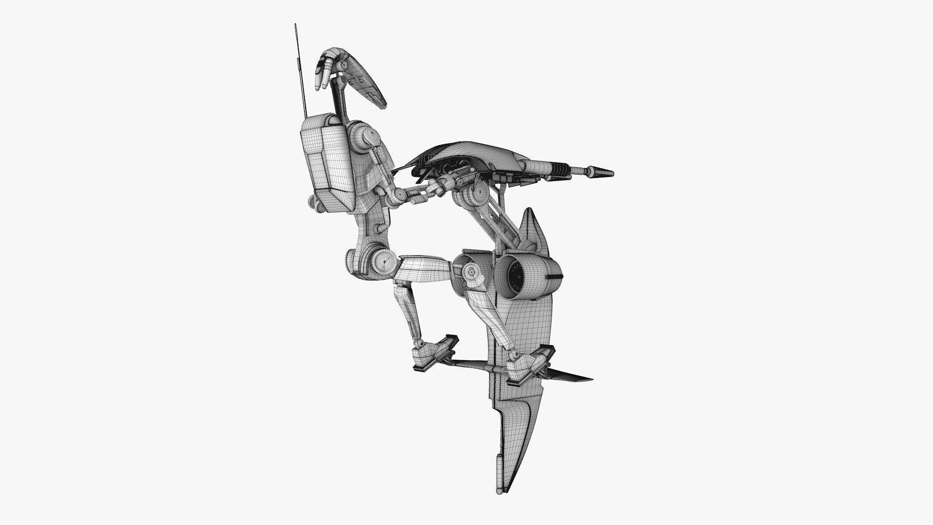 Star Wars - Battle Droid with STAP 3D model | CGTrader