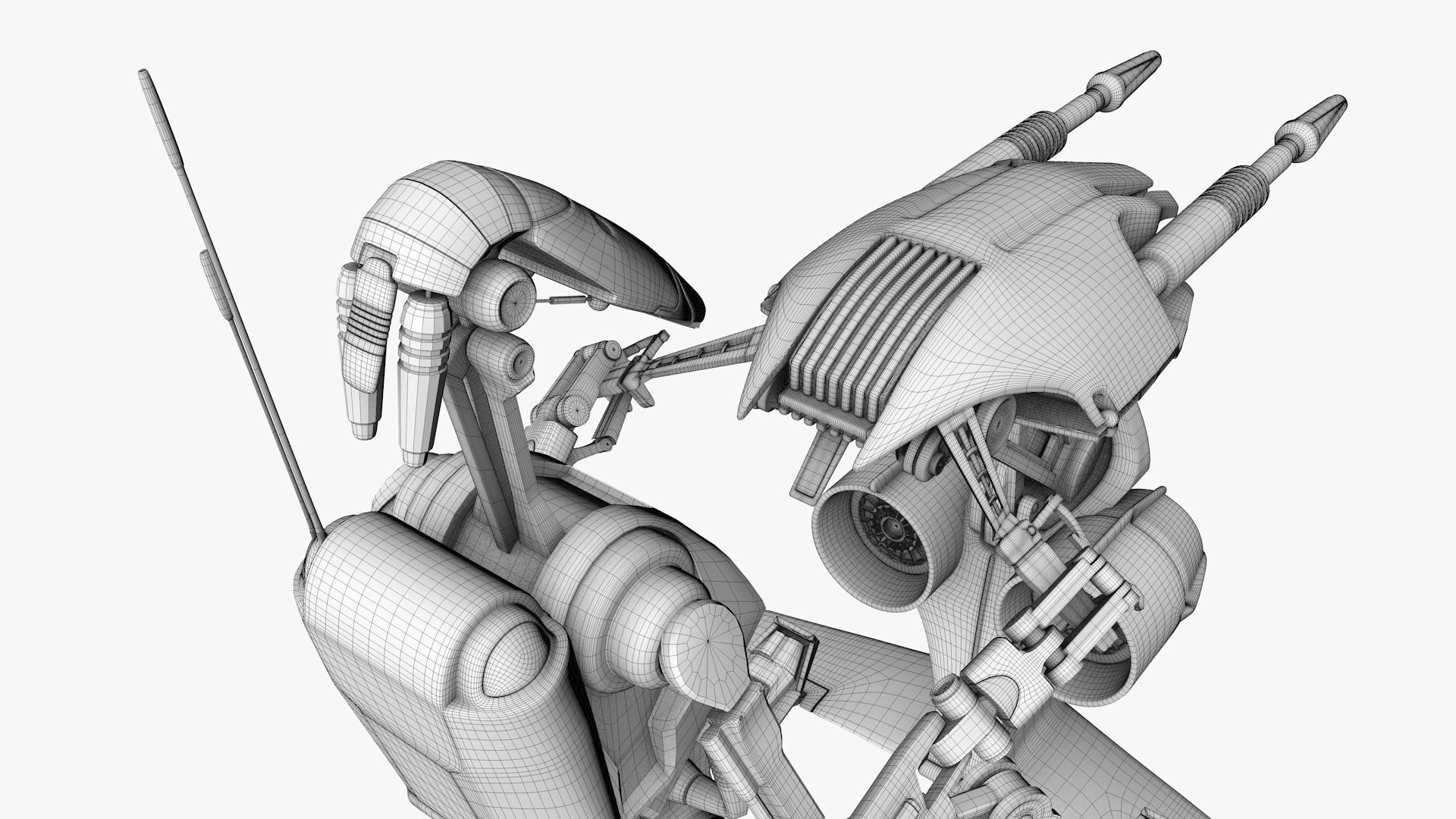 Star Wars - Battle Droid with STAP 3D model | CGTrader