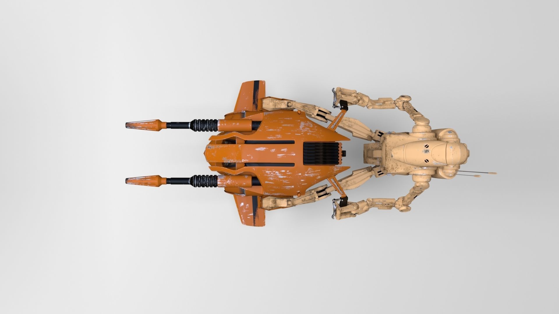 Star Wars - Battle Droid with STAP 3D model | CGTrader