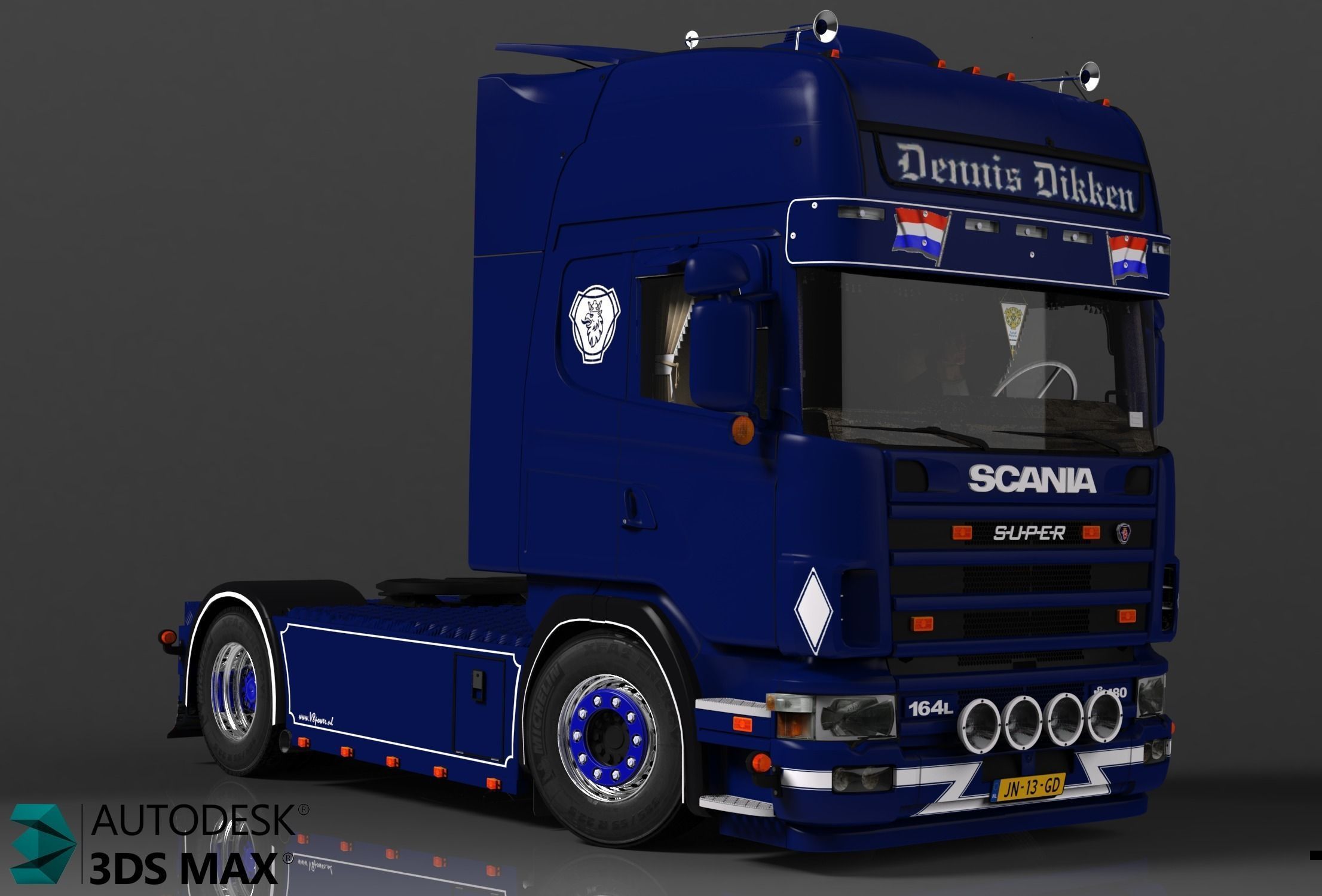 Scania 164L 480 V8 3D Model OBJ MTL | CGTrader