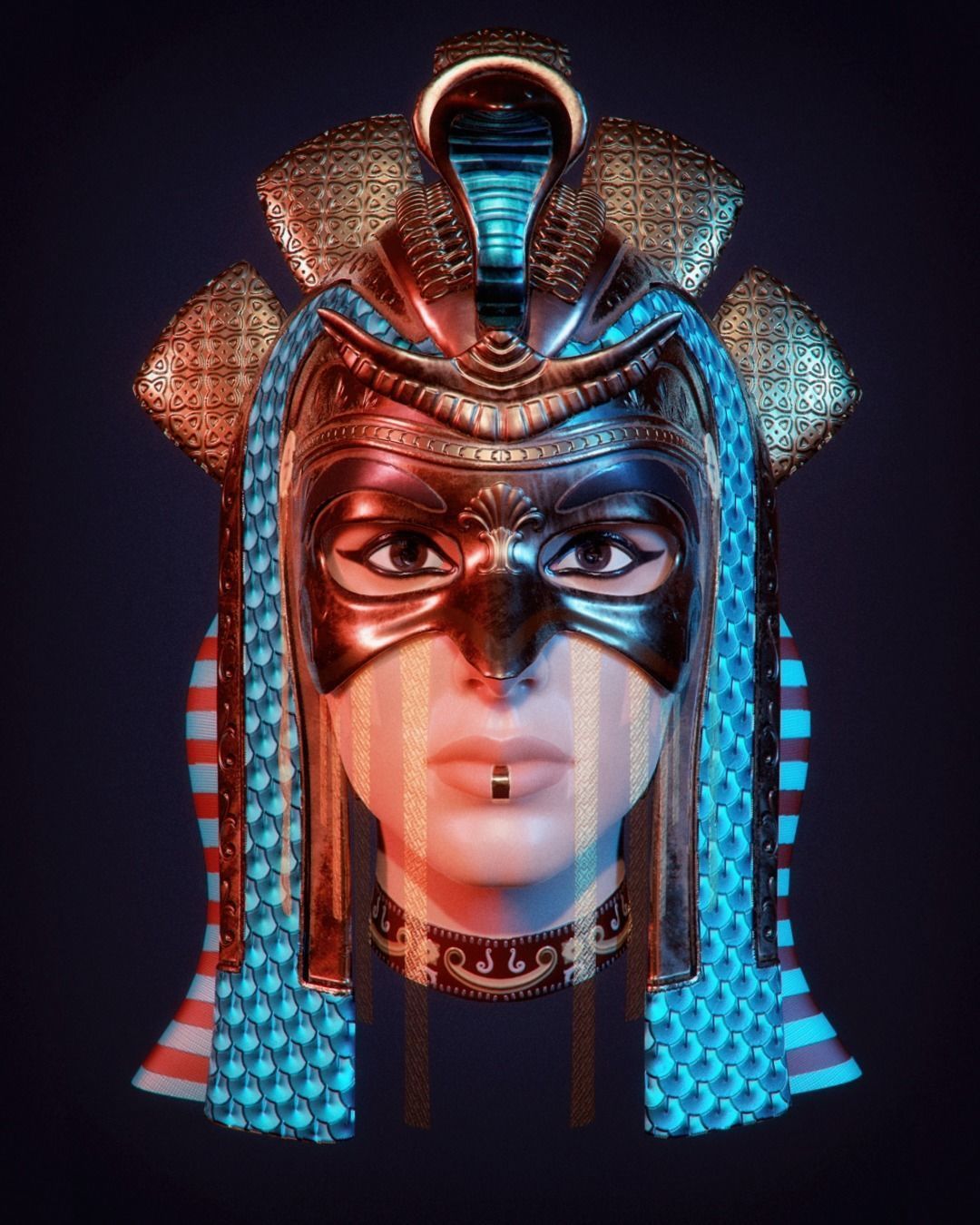 Egypt Mask - Cleopatra 3D model | CGTrader