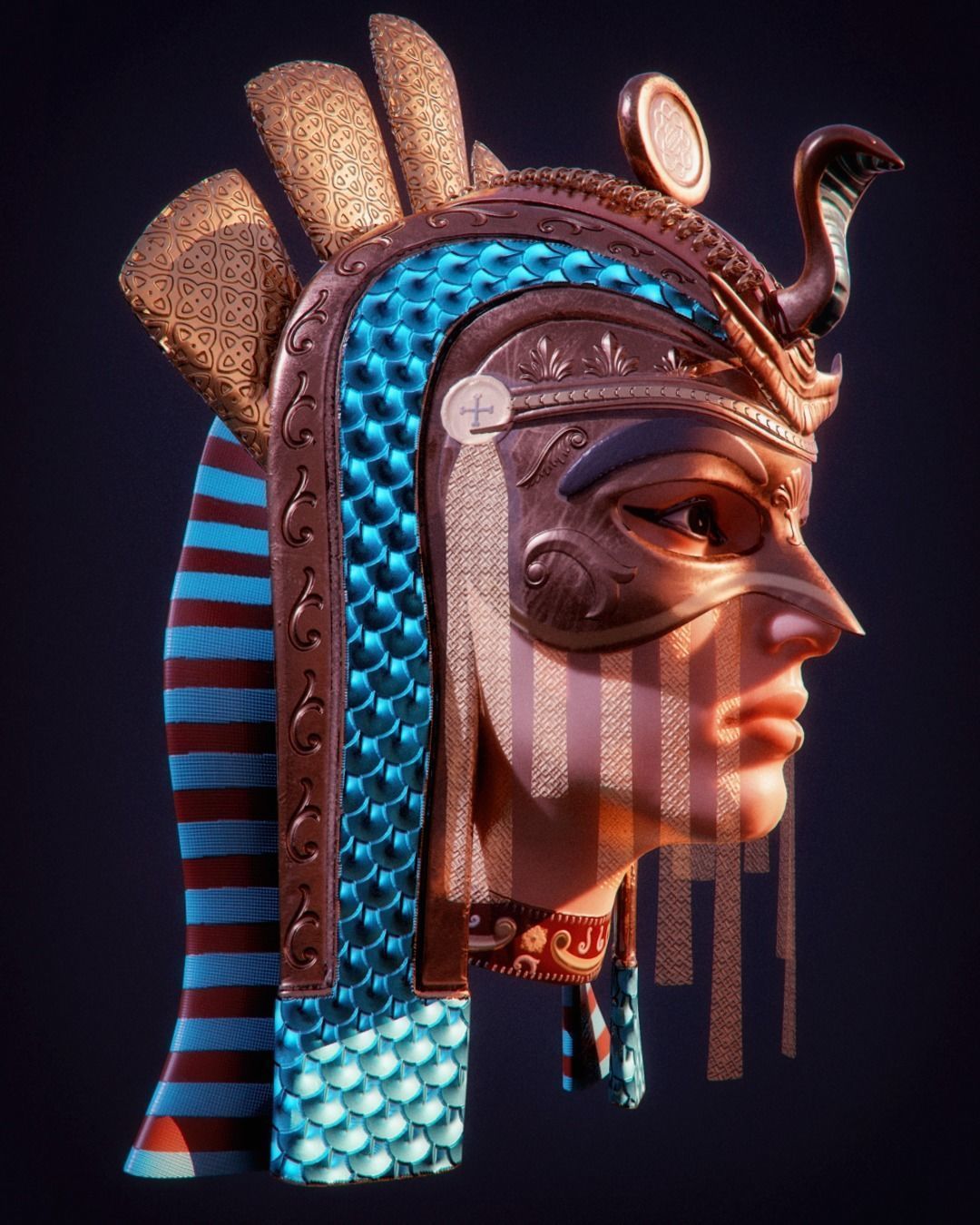 Egypt Mask - Cleopatra 3D model | CGTrader