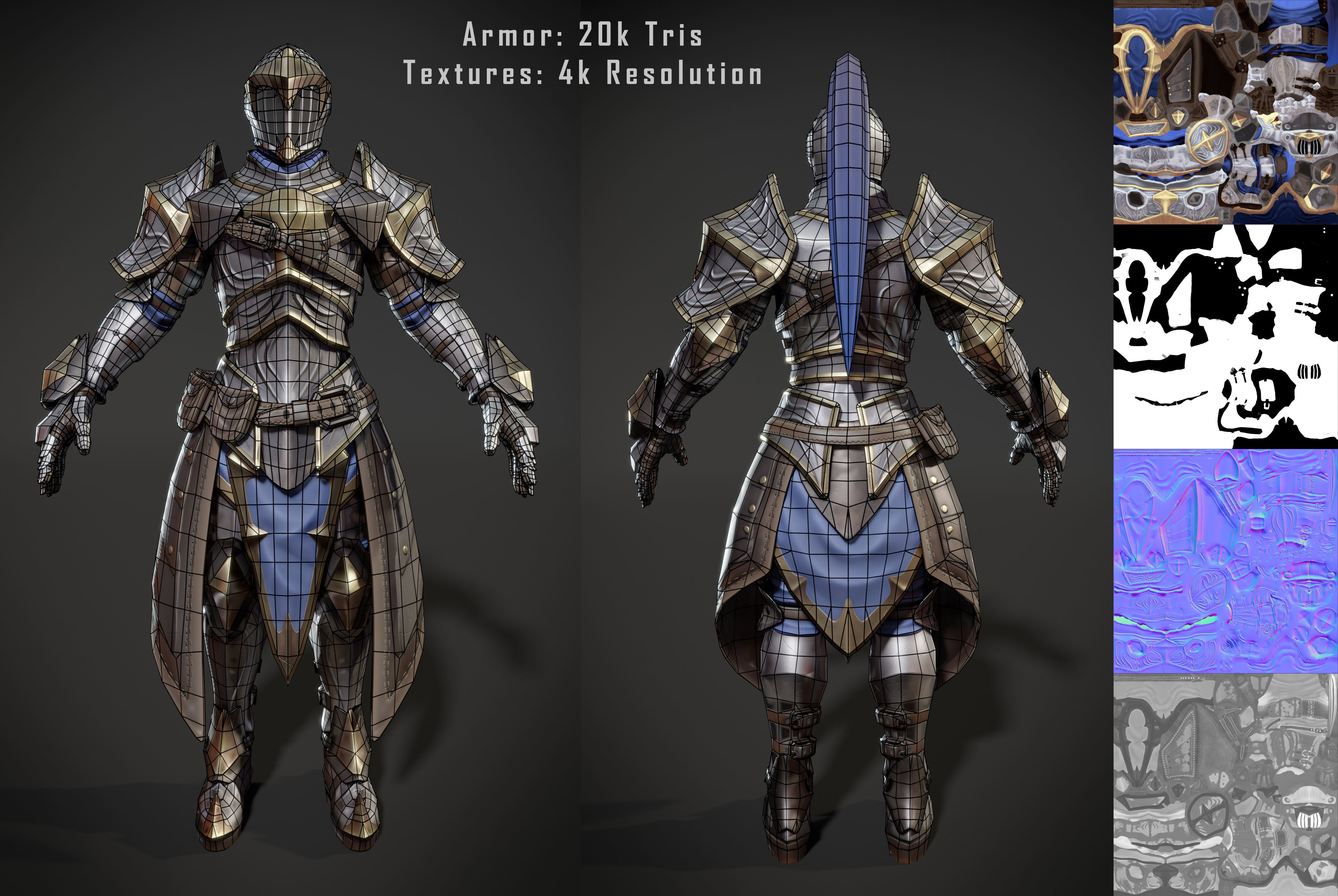 3D model Stylized Knight - Game Ready Character VR / AR / low-poly ...