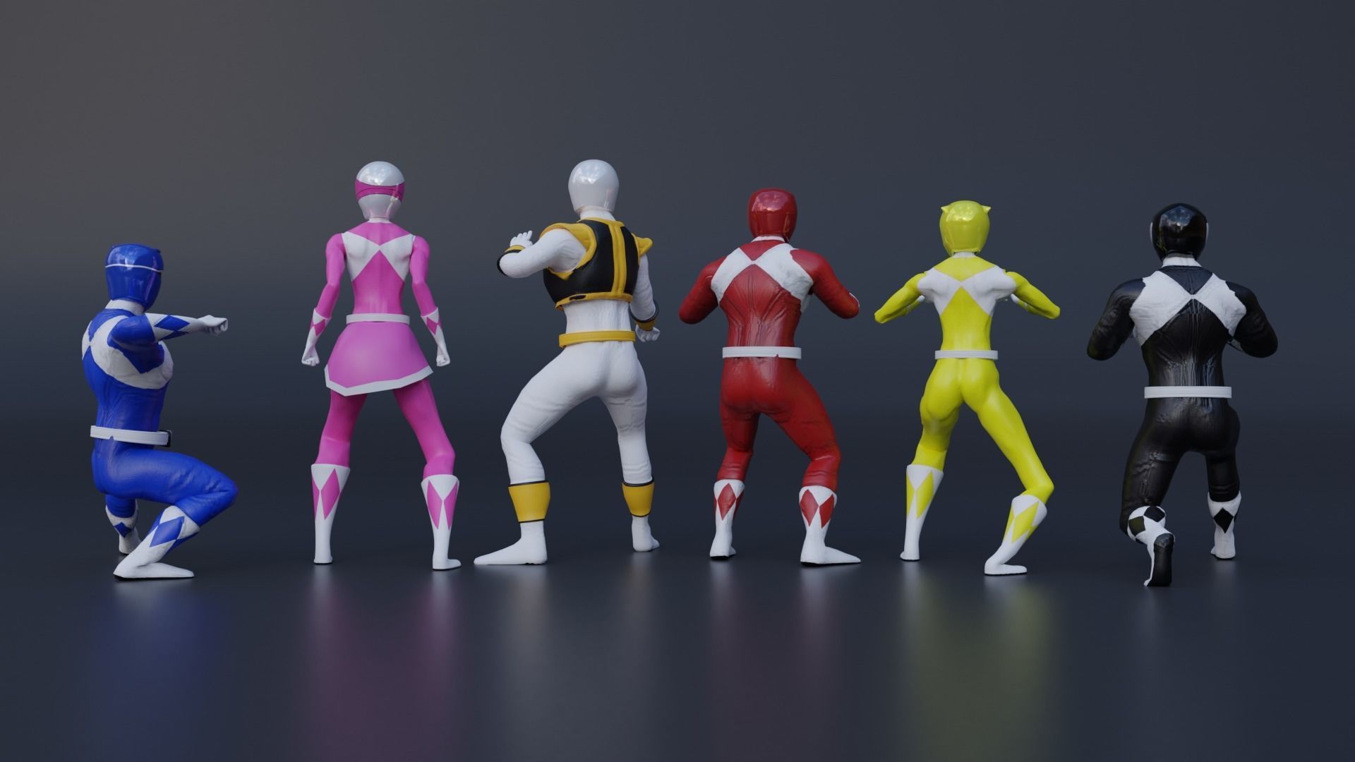 Power Rangers 3D model rigged | CGTrader