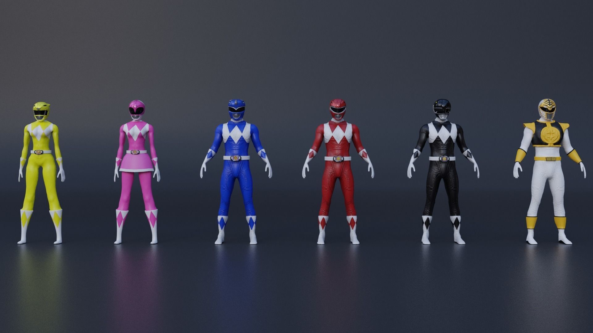 Power Rangers 3D model rigged | CGTrader