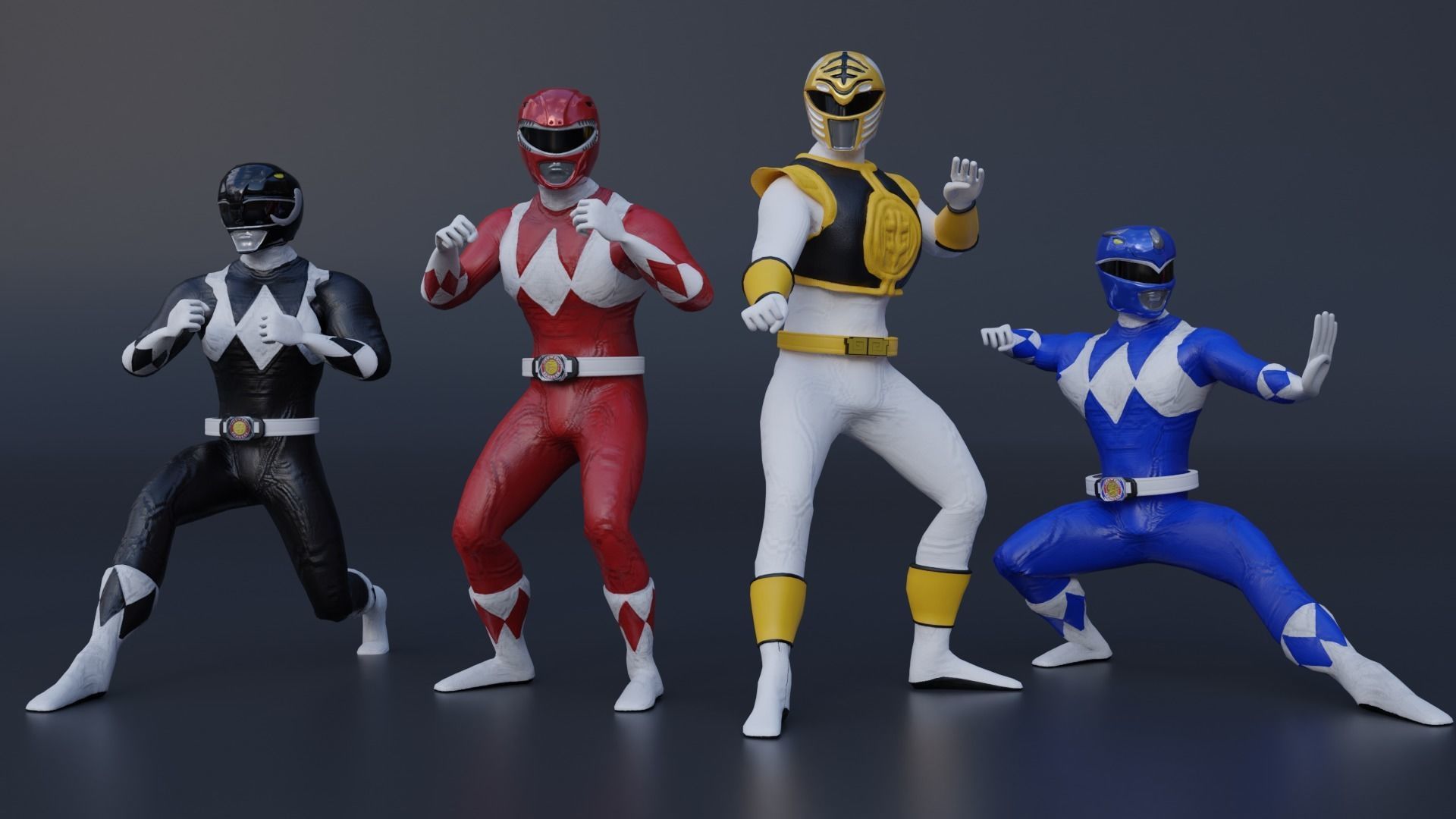 Power Rangers 3D model rigged | CGTrader
