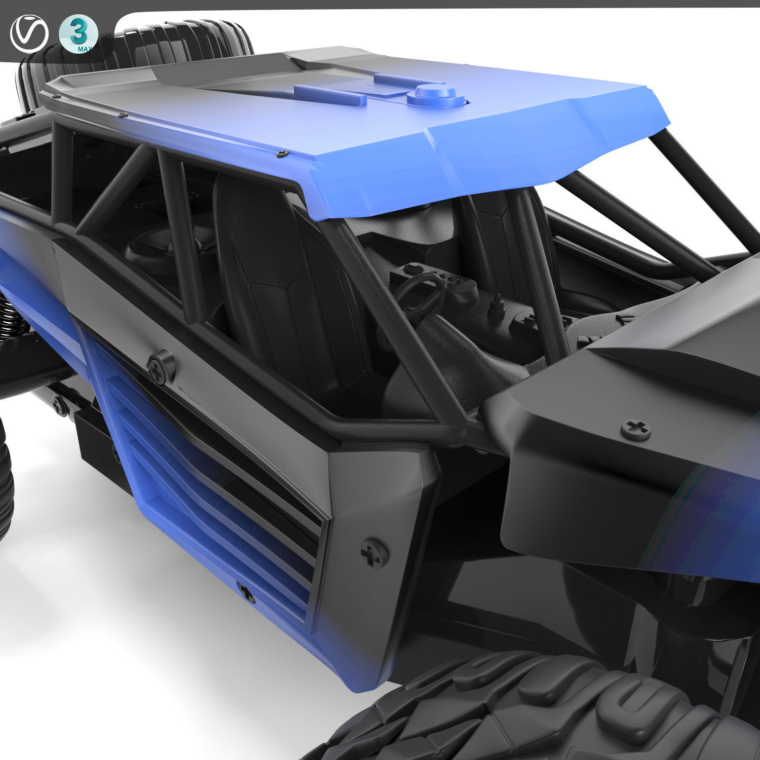 Remote Control Car Blue 3D model | CGTrader