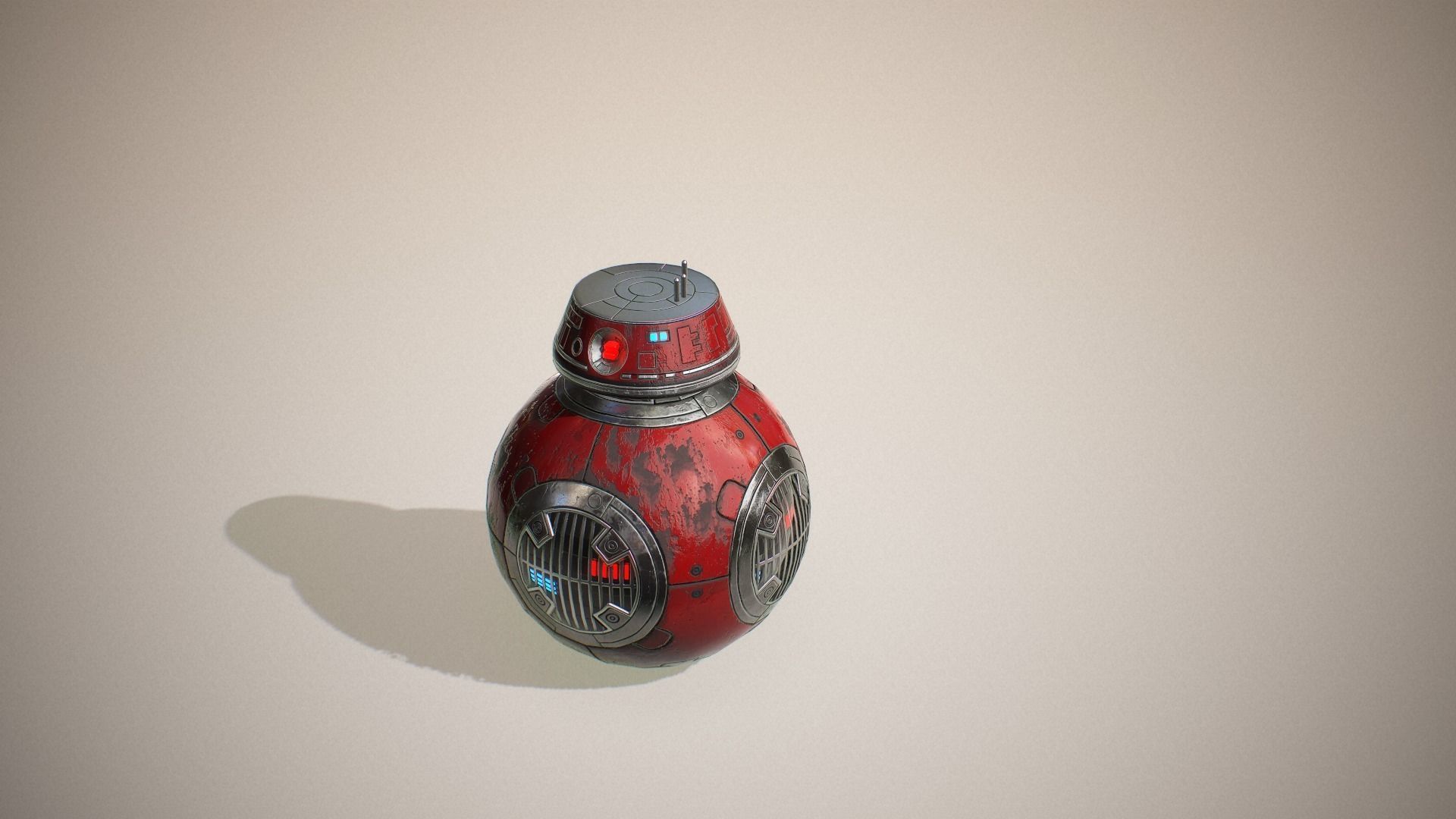 3D model Sci-Fi Droid -Red- VR / AR / low-poly | CGTrader