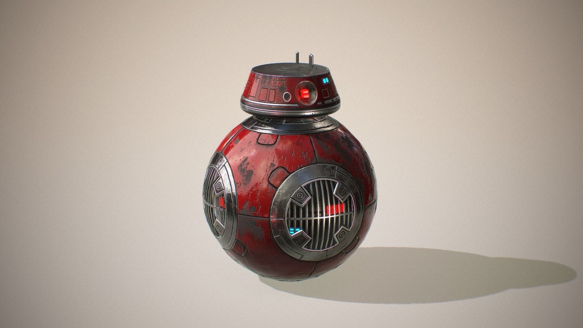 3D model Sci-Fi Droid -Red- VR / AR / low-poly | CGTrader